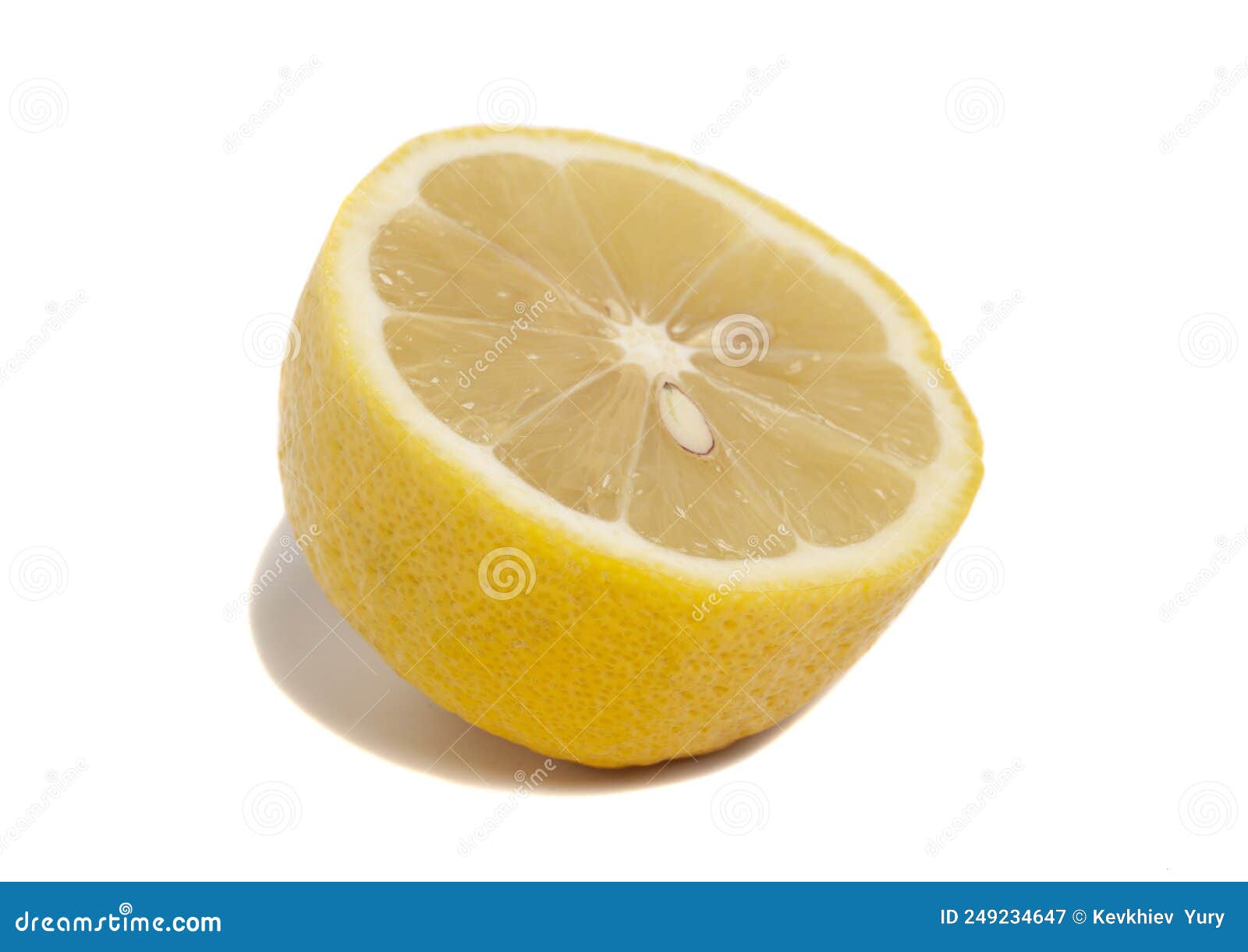 Single Half Lemon Citrus Fruit Isolated on White Background Stock Image ...