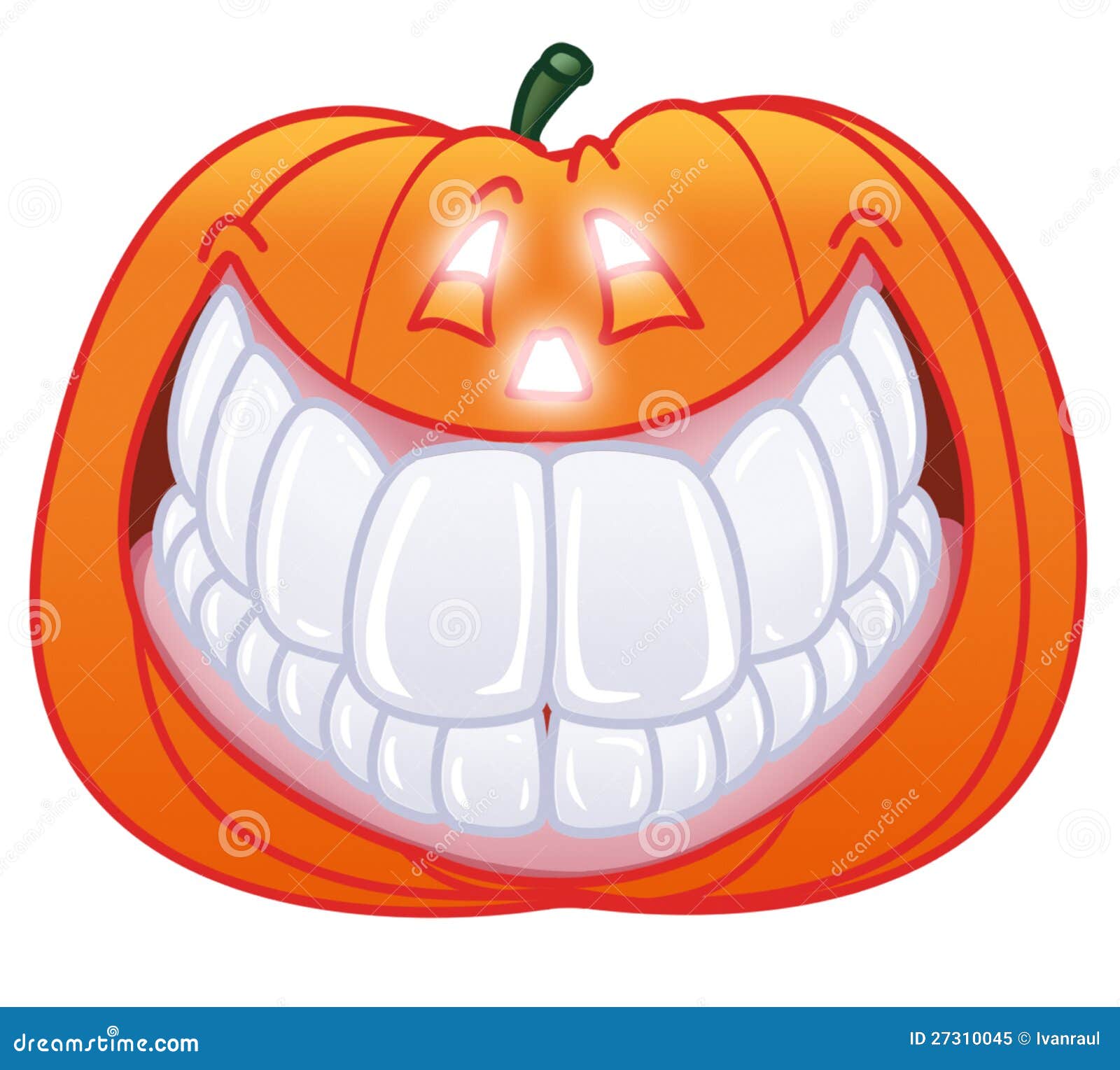 Single Halloween Pumpkin Smiling Stock Illustration - Illustration of ...