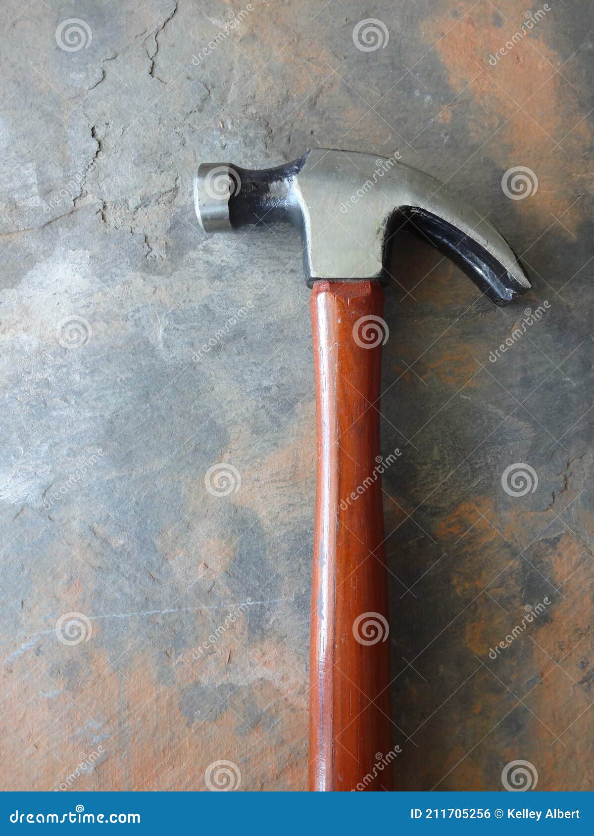 A Single Hammer with Wooden Handle Stock Photo - Image of slate, single ...