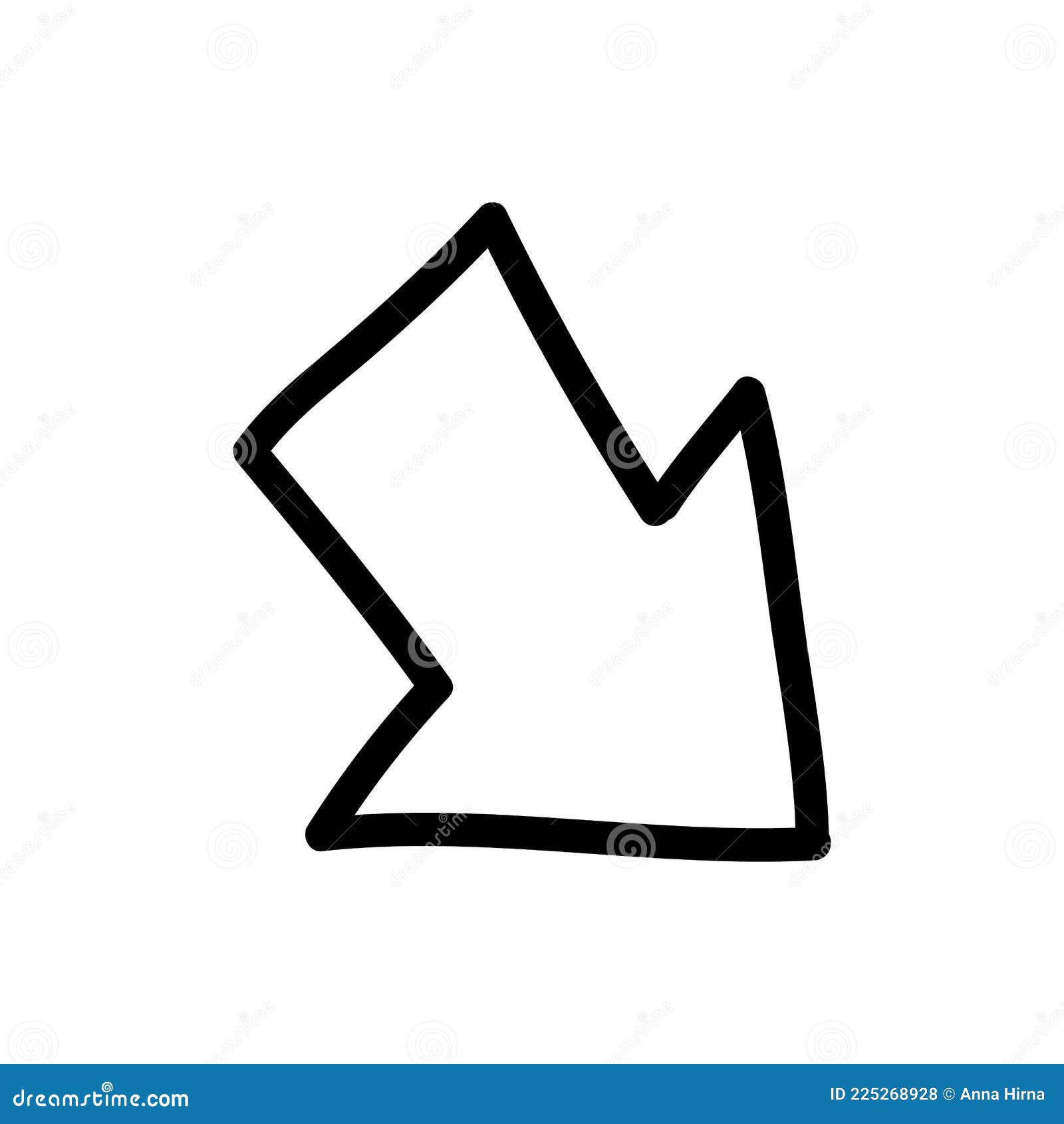 Single Hand Drawn Arrow. Vector Illustration in Doodle Style. Isolated ...