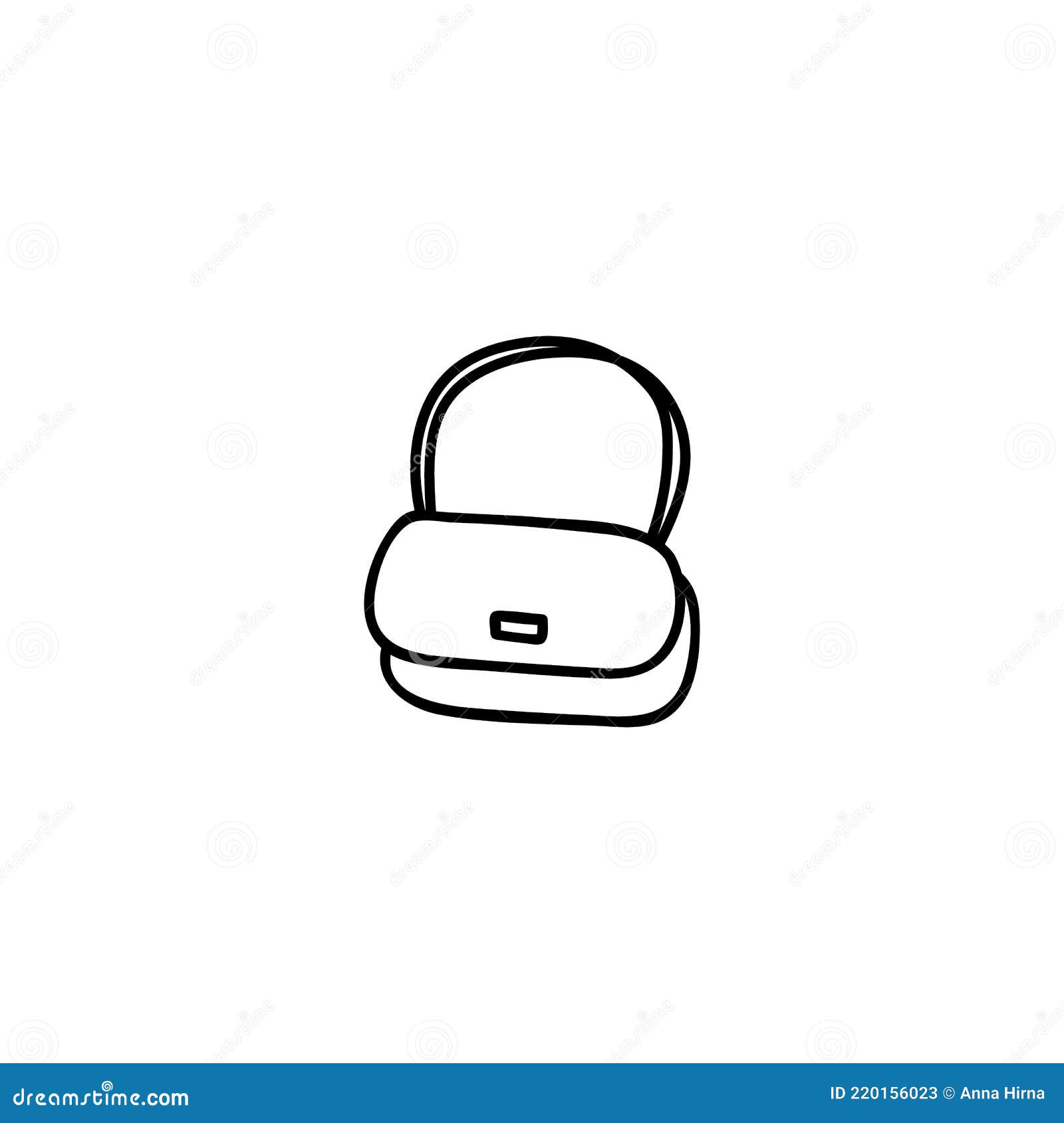 Single Hand Drawn Handbag. Vector Illustration in Doodle Style. Isolate ...