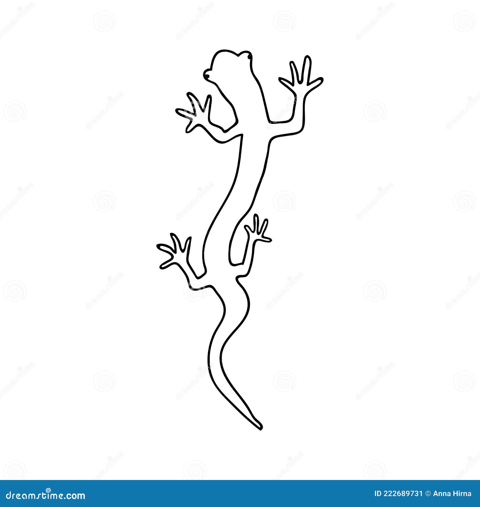 Single Hand Drawn Lizard. Vector Illustration in Doodle Style. Isolate ...