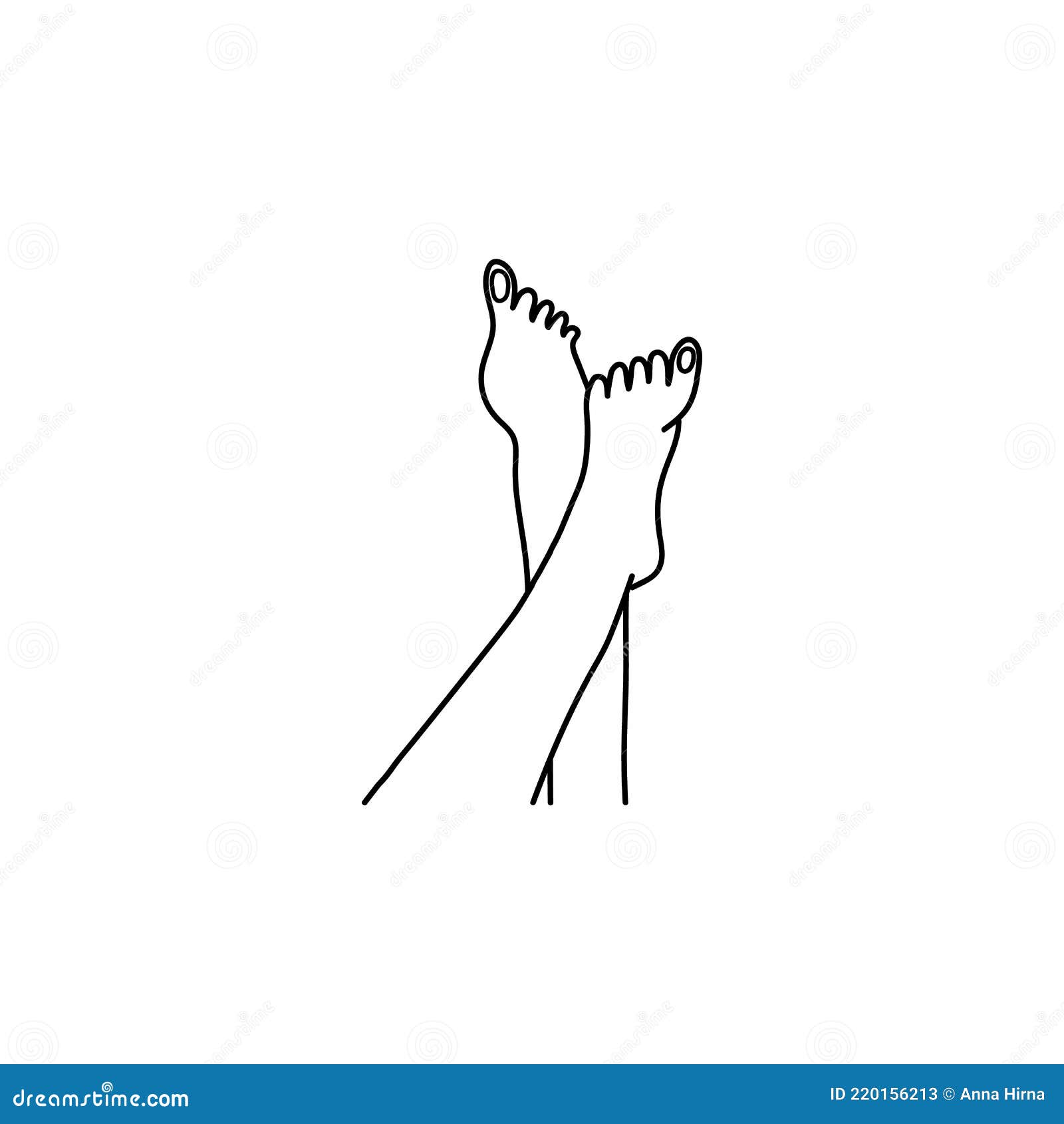 Single Hand Drawn Pair of Legs. Vector Illustration in Doodle Style ...
