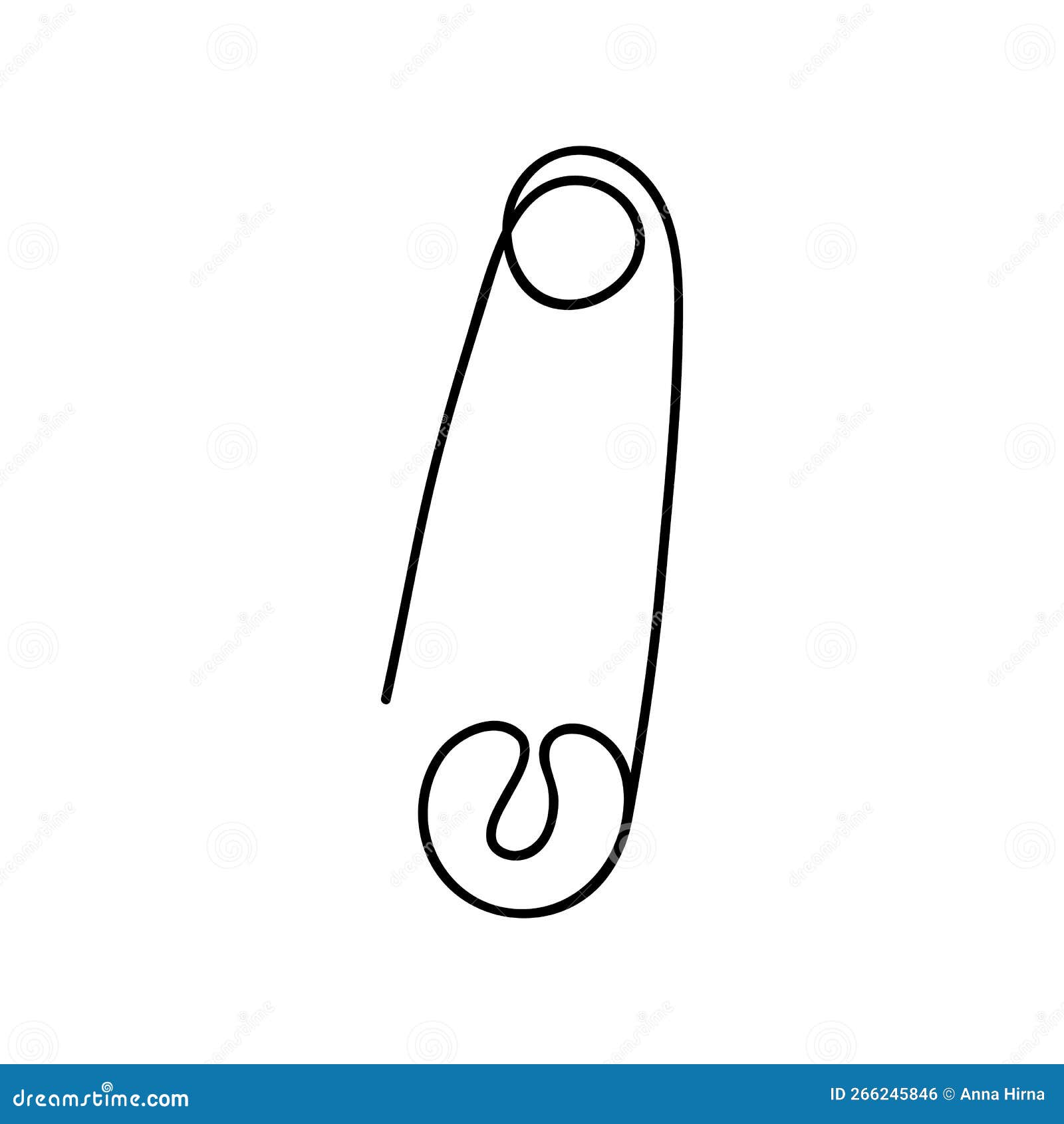 Single Hand Drawn Pin. Vector Illustration in Doodle Style. Isolate on ...