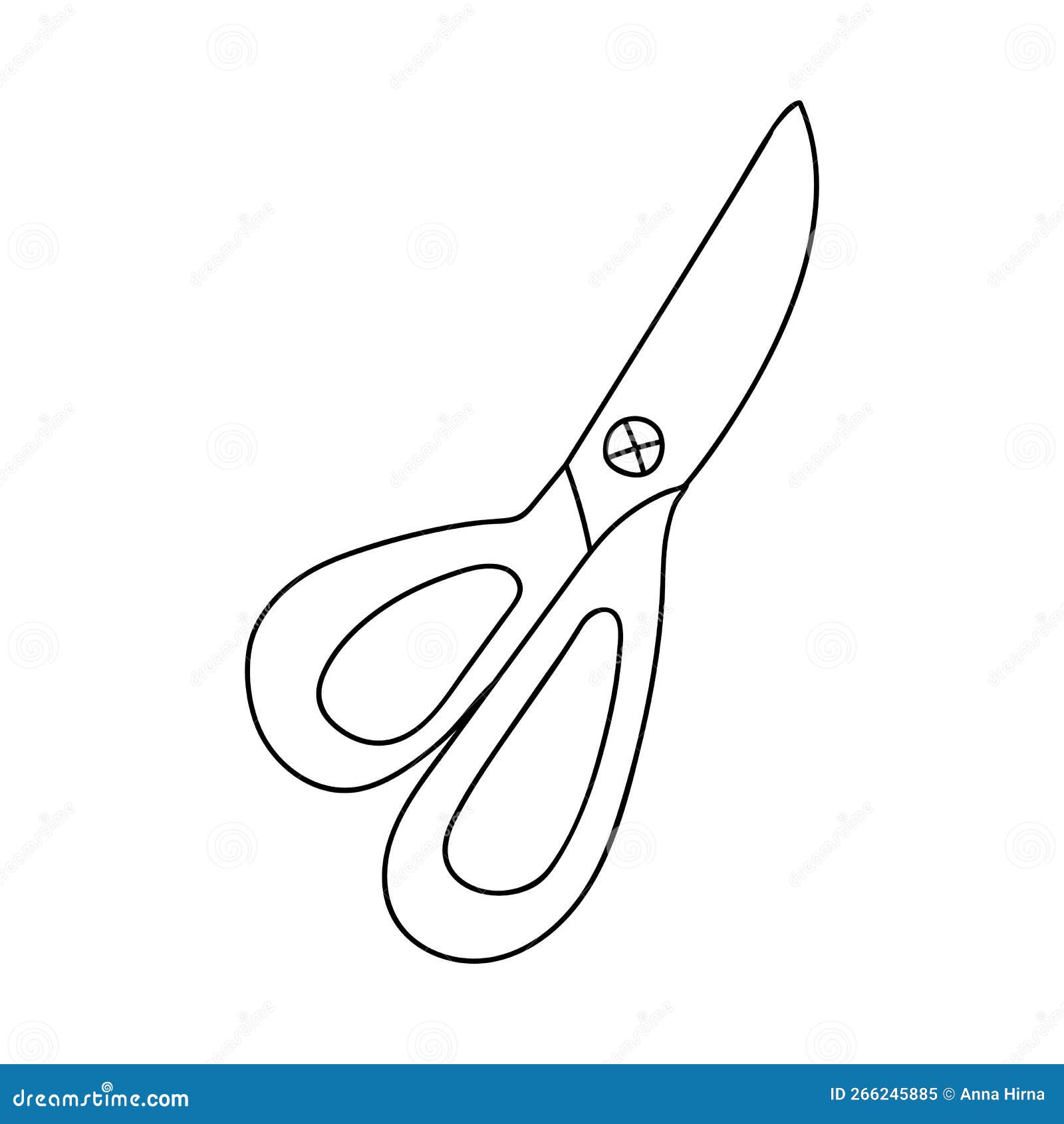 Single Hand Drawn Scissors. Vector Illustration in Doodle Style ...