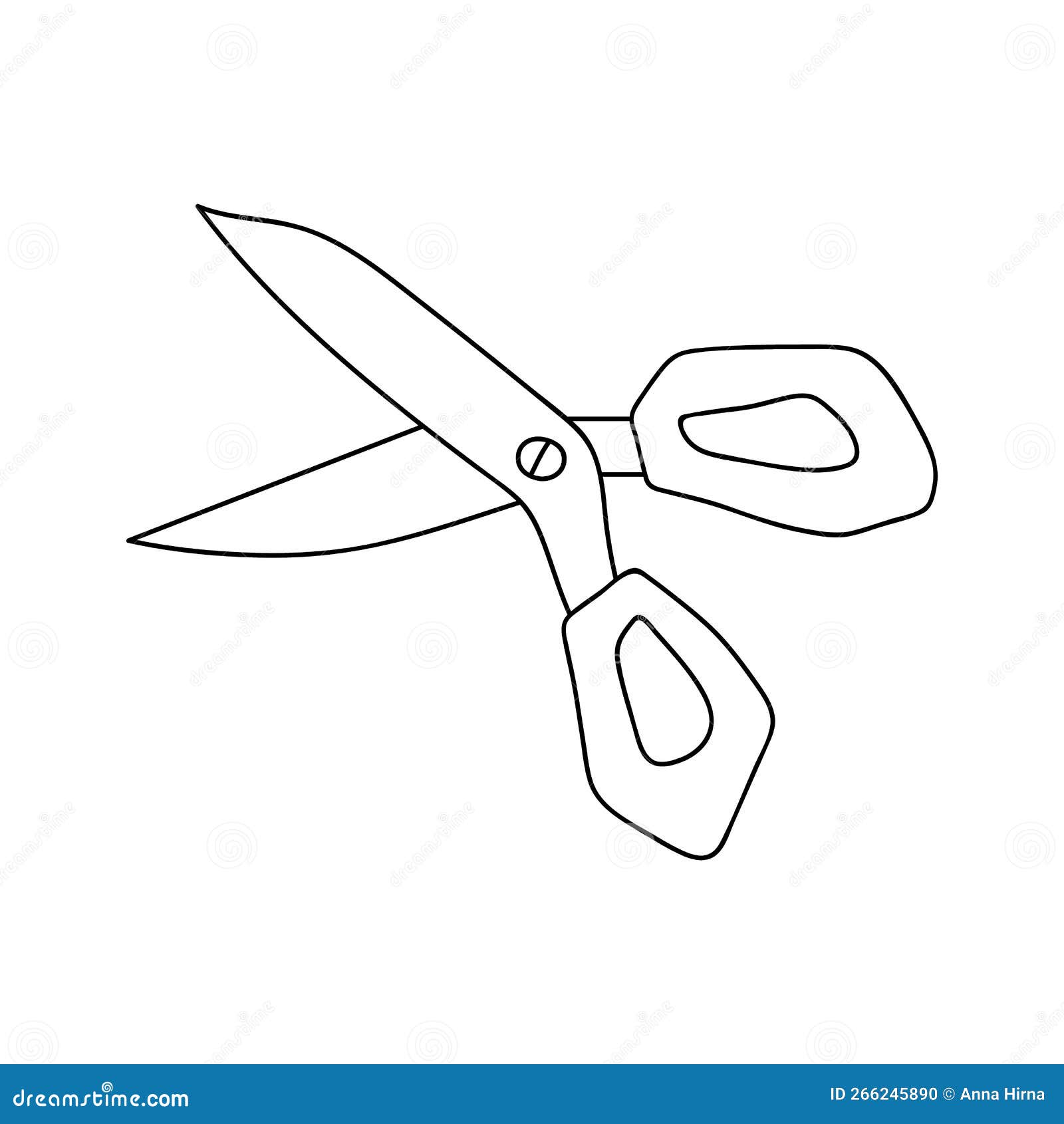 Single Hand Drawn Scissors. Vector Illustration in Doodle Style ...