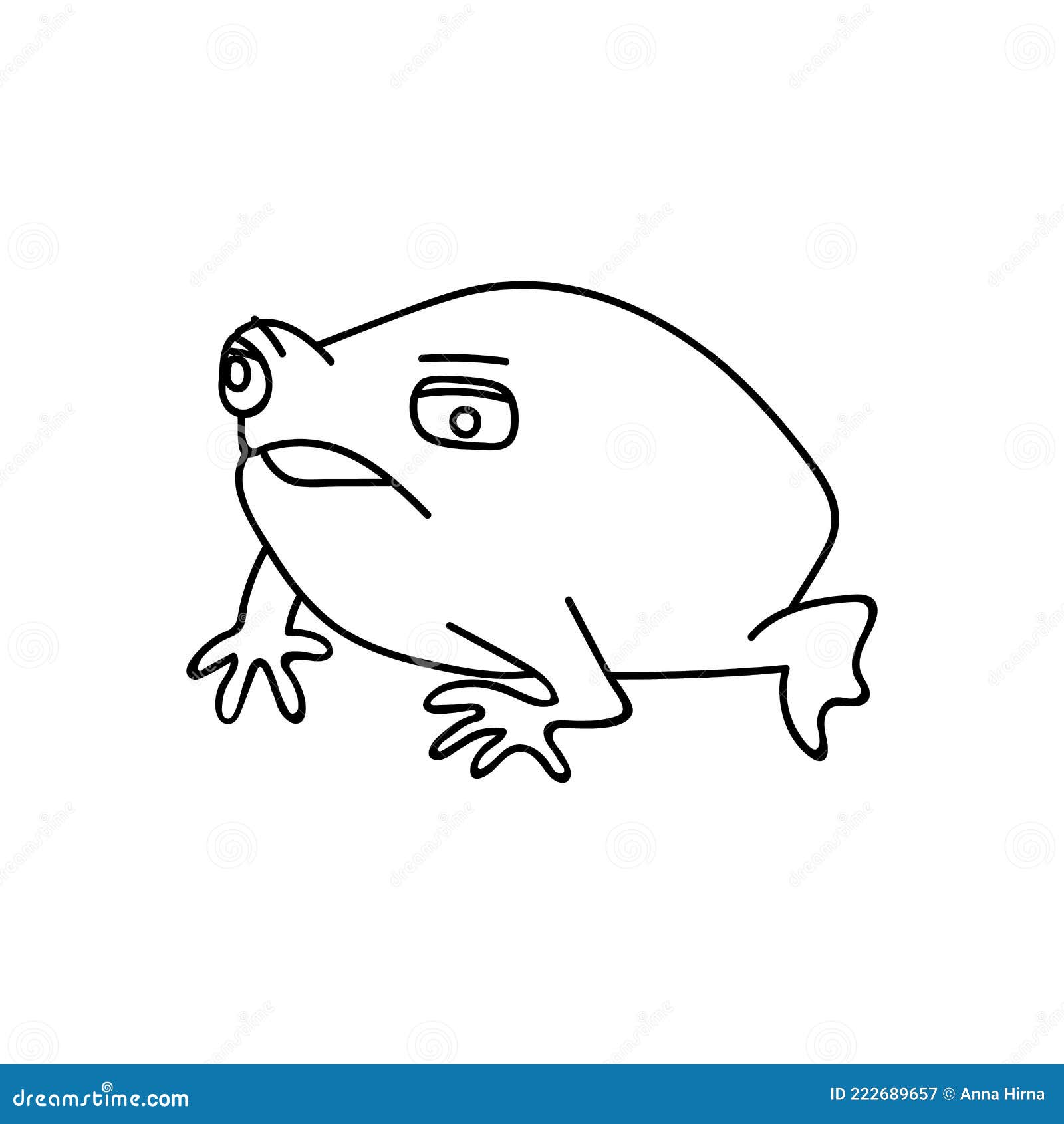 Single Hand Drawn Toad. Funny Frog. Vector Illustration in Doodle Style ...