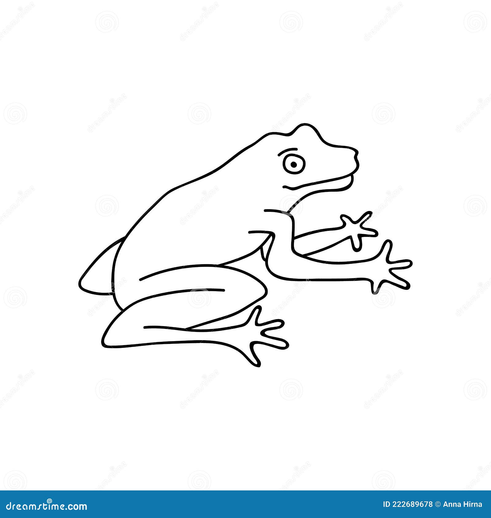 Single Hand Drawn Toad. Funny Frog. Vector Illustration in Doodle Style ...