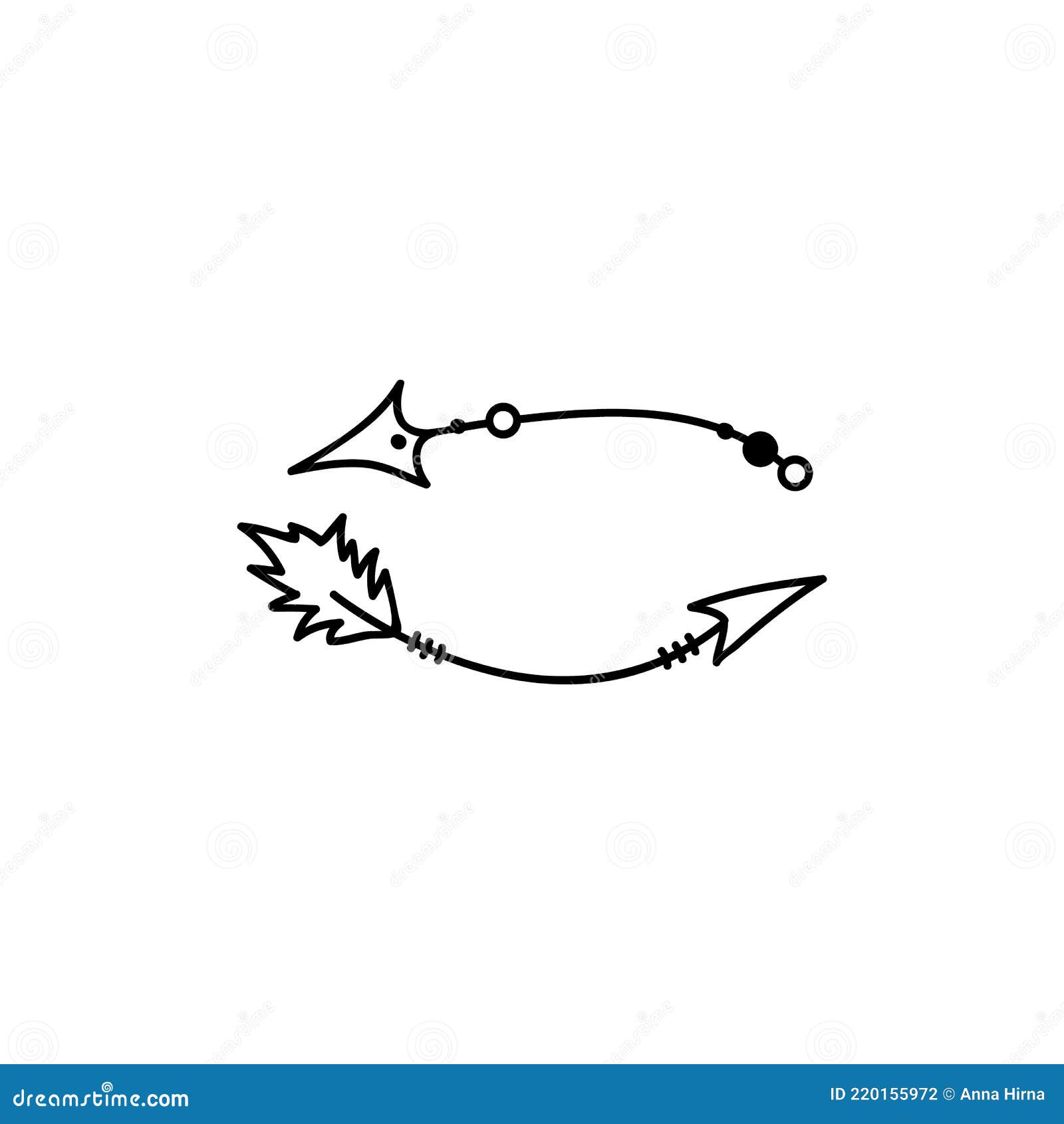 Karma Arrows Concept Doodle Hand Drawn Icon Social Media. Outline ...