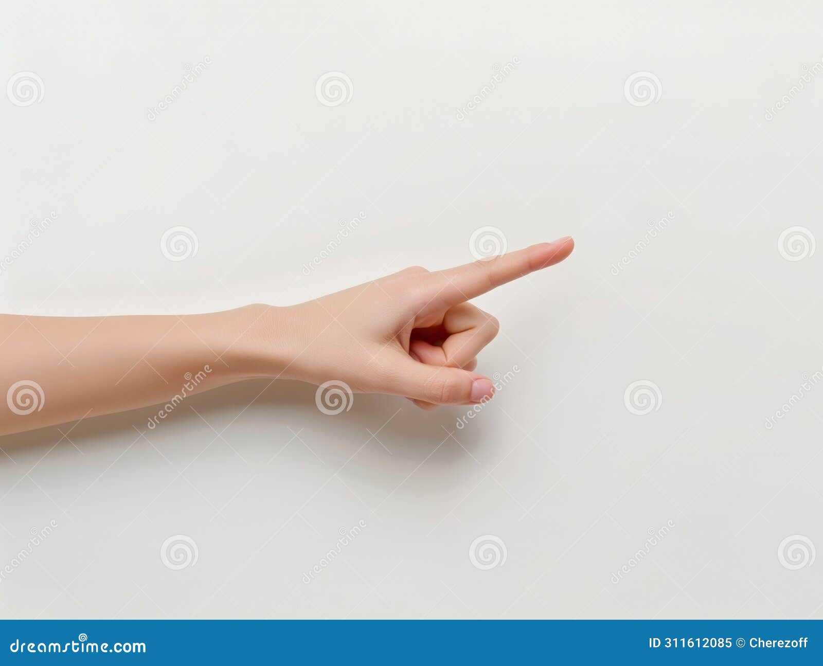 Pointing Hand Gesture on White Background Stock Image - Image of hand ...