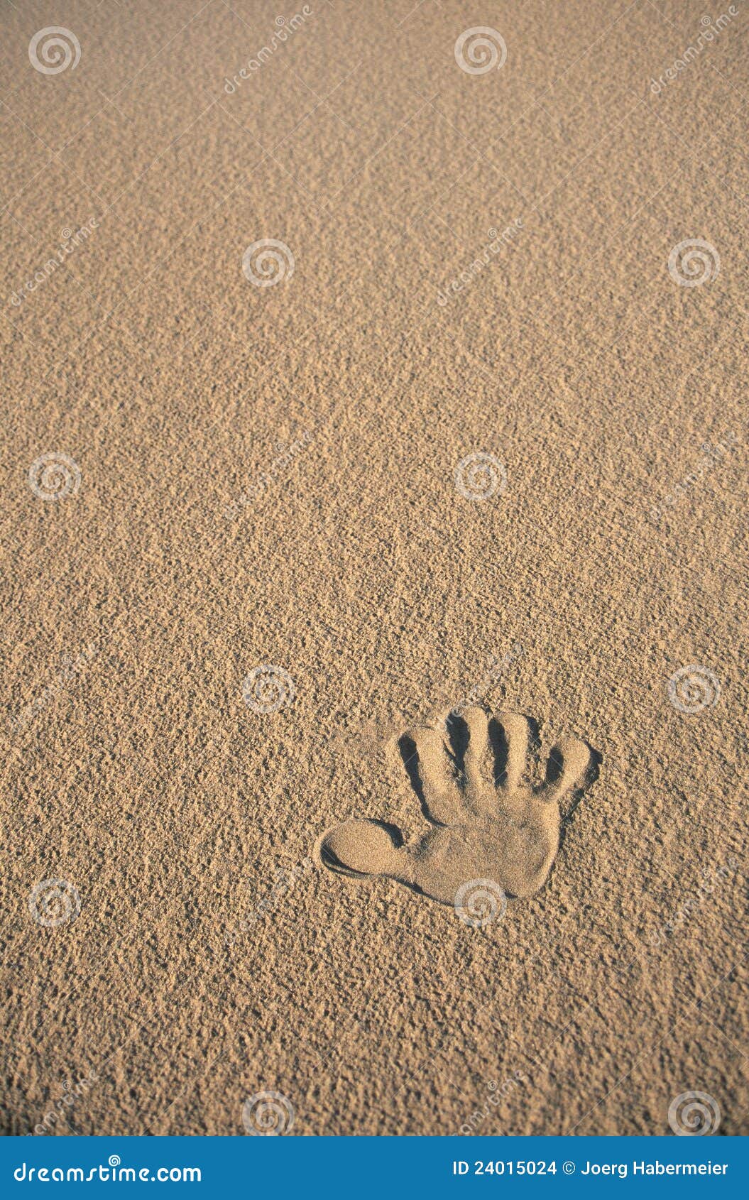 Single Hand Print in Beige Sand Stock Photo - Image of singular ...
