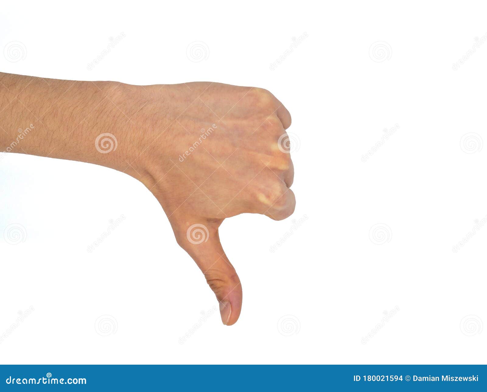 Single Hand with Thump Down Stock Photo - Image of male, hand: 180021594