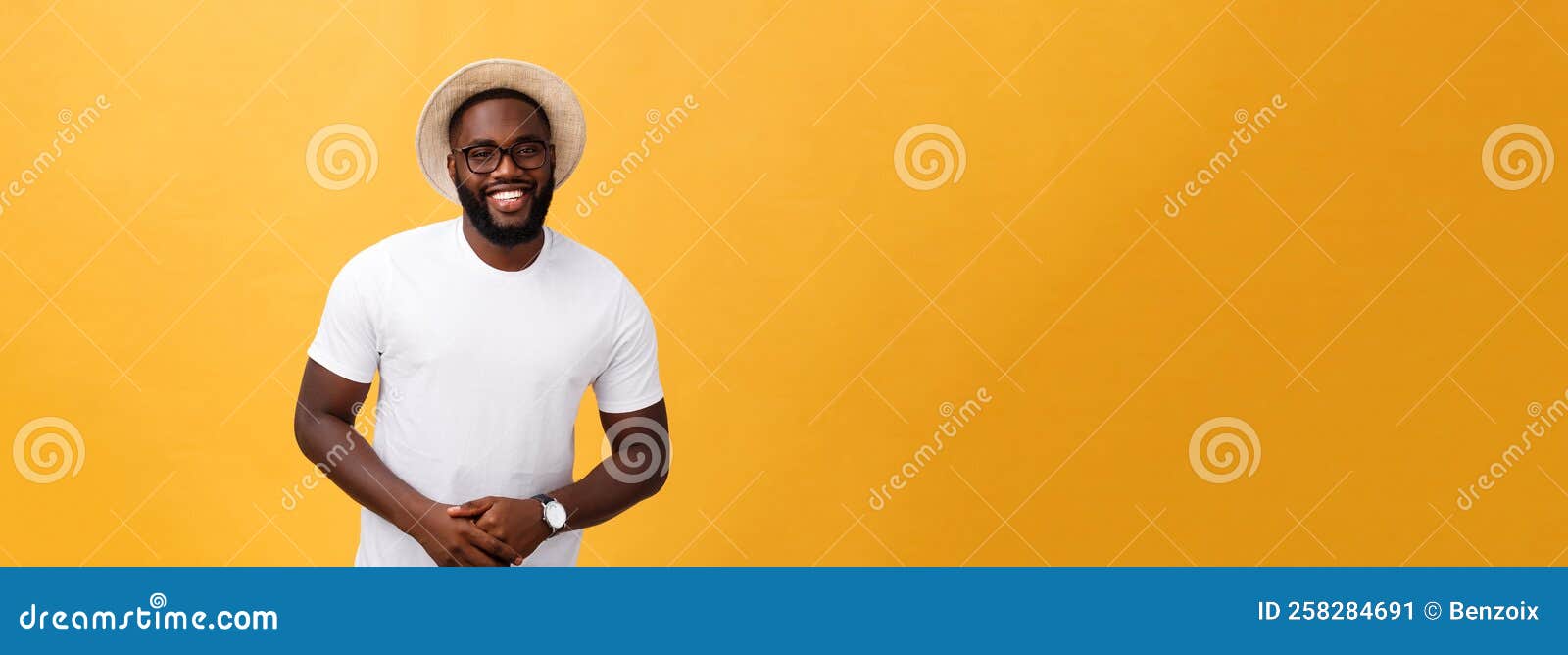 Single Handsome Muscular Black Man with Shaved Head, Folded Arms and ...