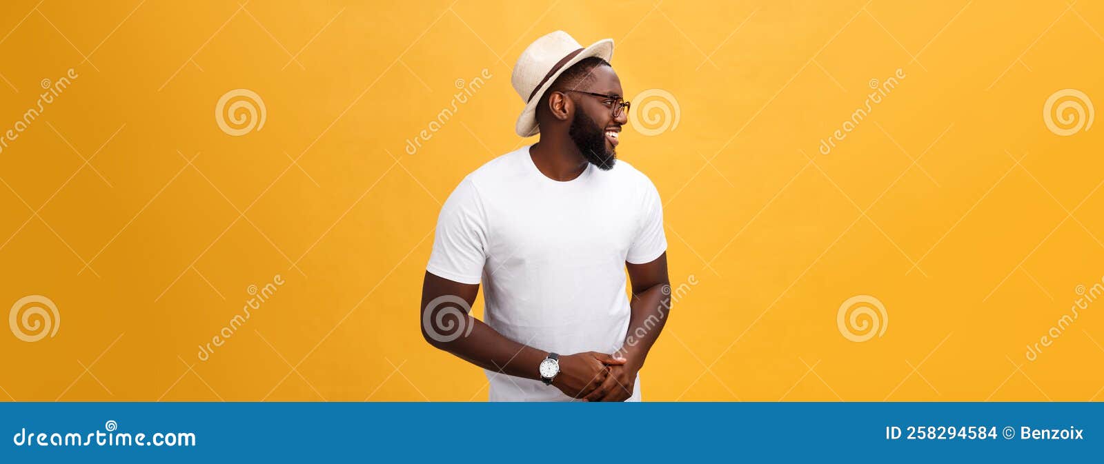 Single Handsome Muscular Black Man with Shaved Head, Folded Arms and ...