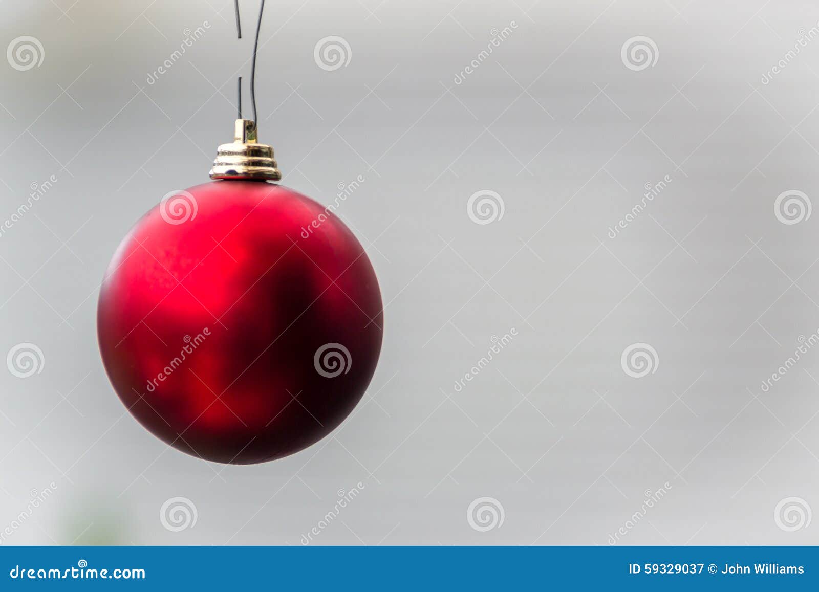 Single Hanging Red Christmas Bauble Stock Image - Image of festive ...