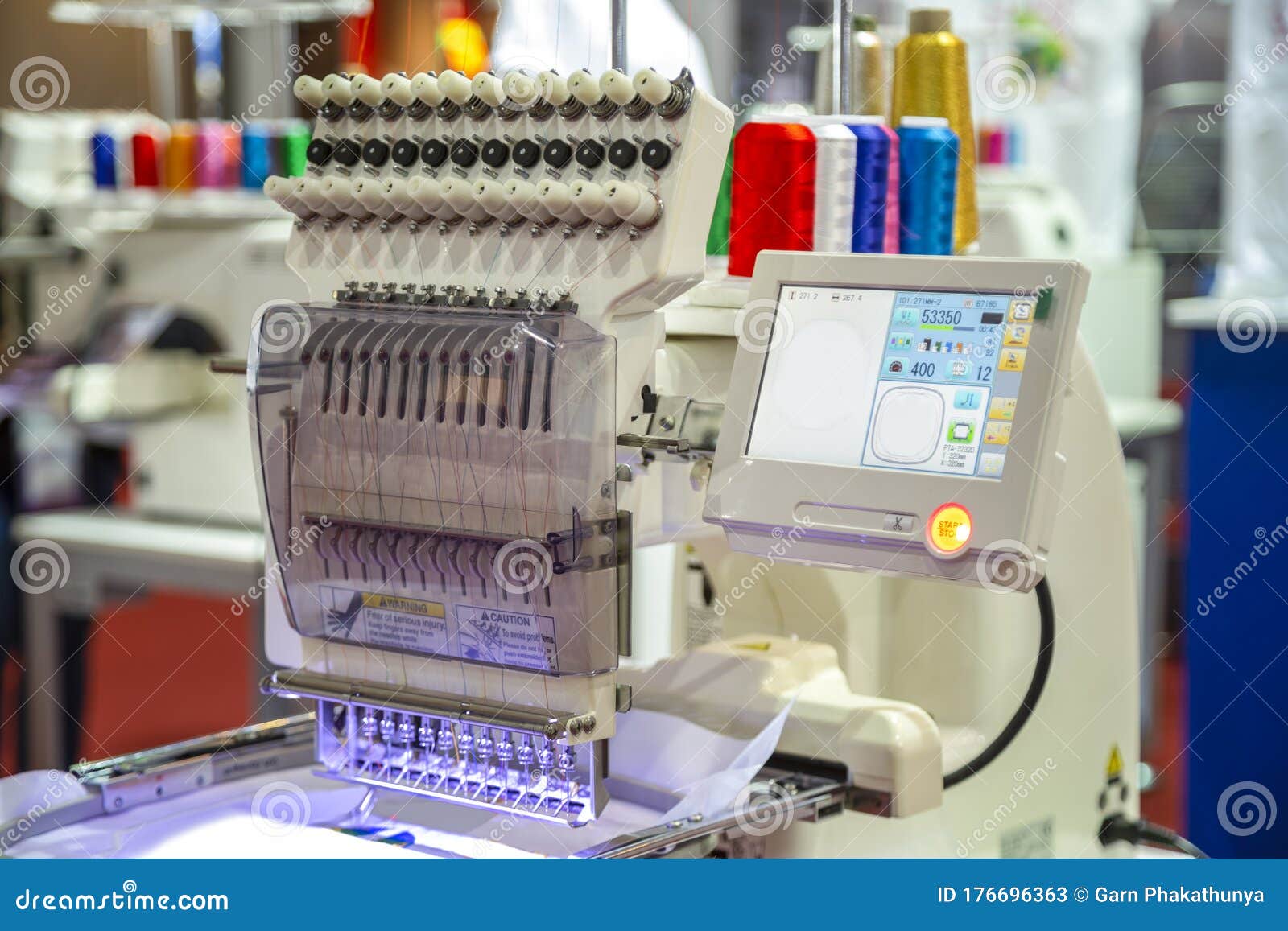 Single-head, 15-needle Table Embroidery Machine Stock Image - Image of ...