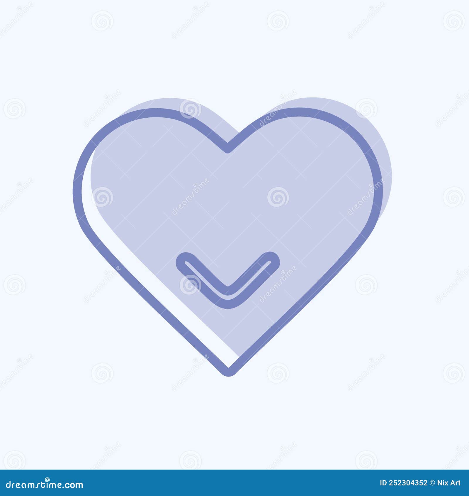 Single Heart Icon in Trendy Two Tone Style Isolated on Soft Blue ...