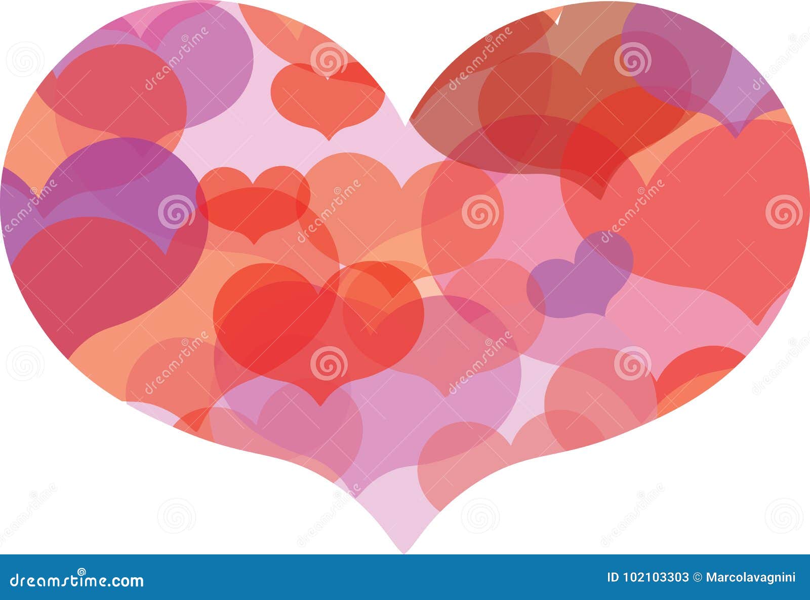SINGLE HEART with MULTIPLE HEARTS INSIDE Stock Illustration ...