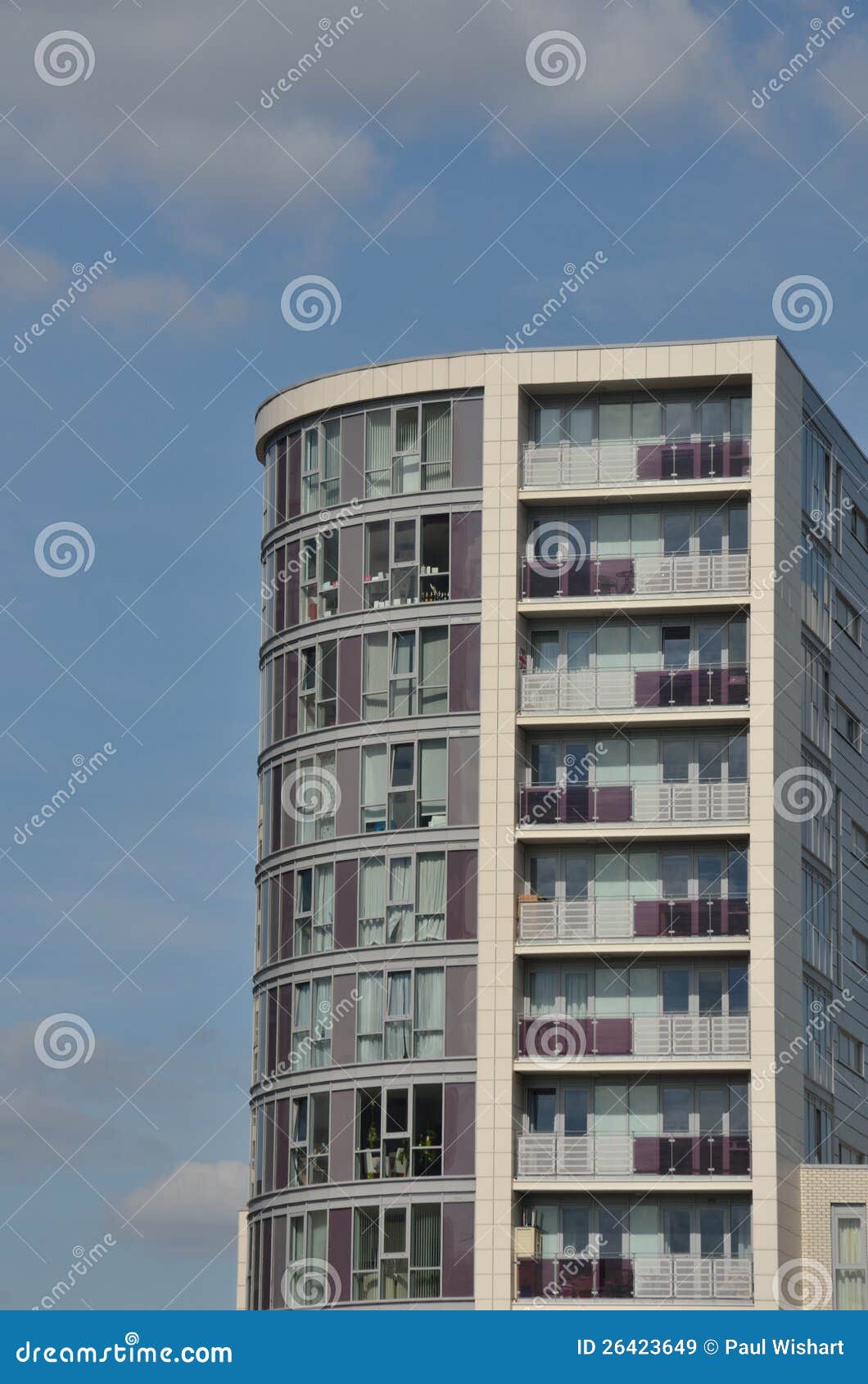 Single High Rise Residential Tower Stock Image - Image of building ...