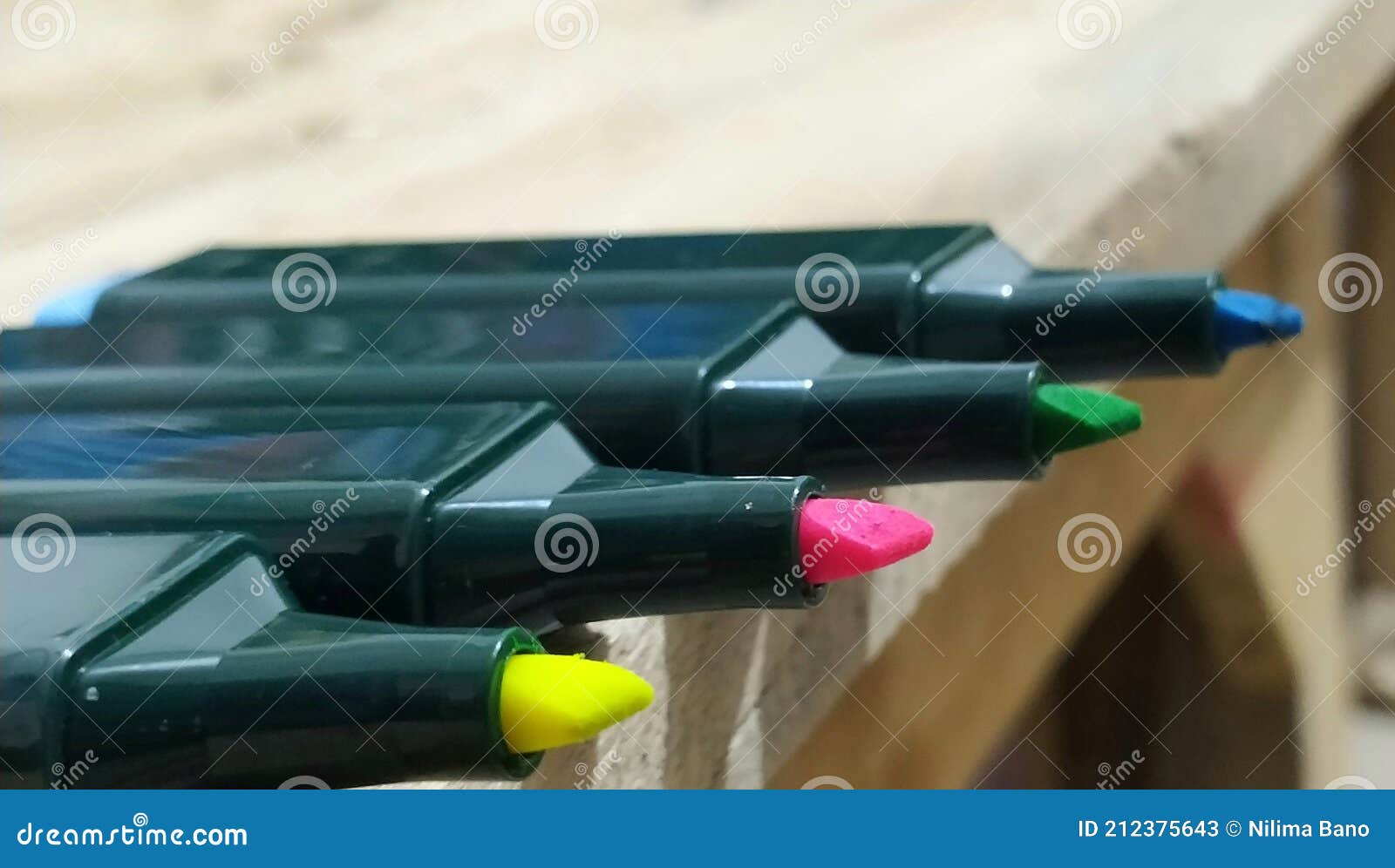 Single Highlighter or Marker on Table Stock Image - Image of ...