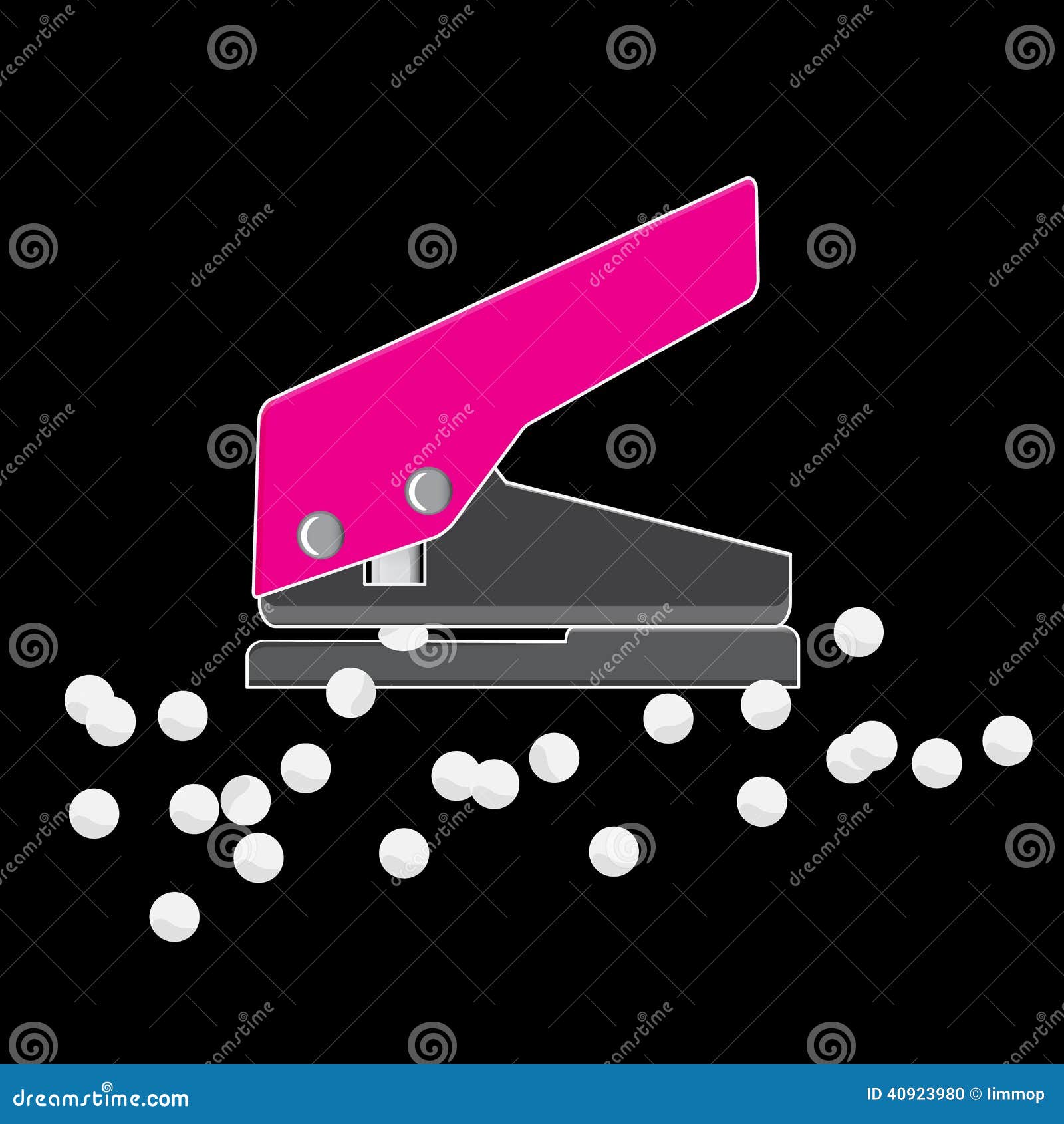 Hole Punch Or Paper Puncher Isometric Icon. Office Tool Using To Create ...