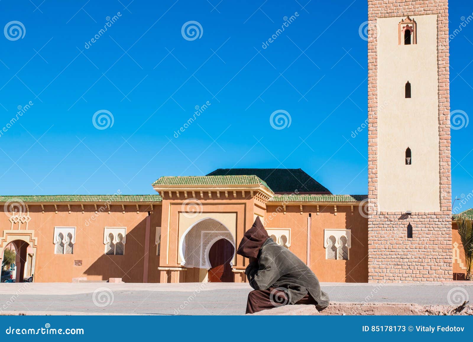 Single Homeless Man Outside the Mosque of Ouarzazate Morocco Stock ...