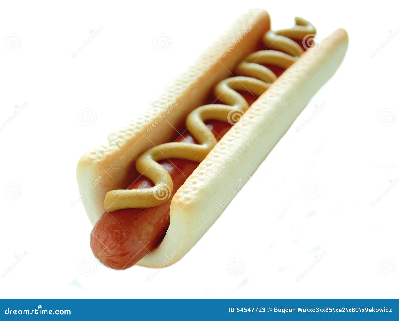 Single Hot Dog with Mustard Stock Image - Image of white, meat: 64547723