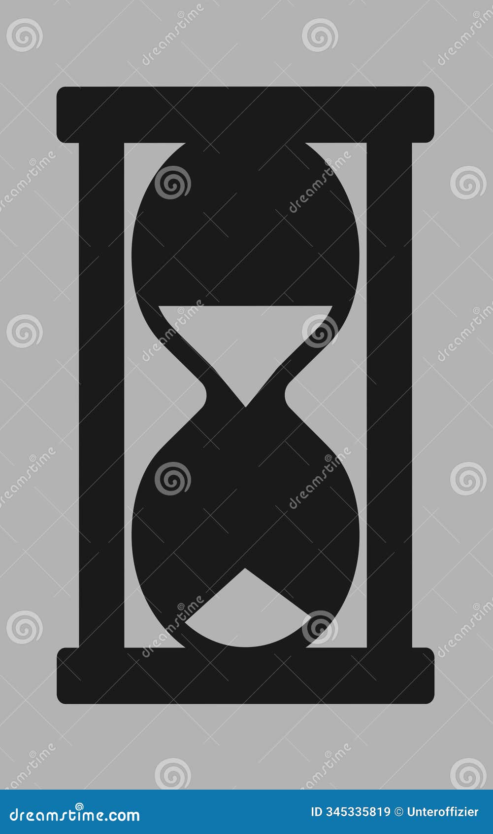 A Single Hour Glass Set Against a Grey Backdrop Stock Illustration ...