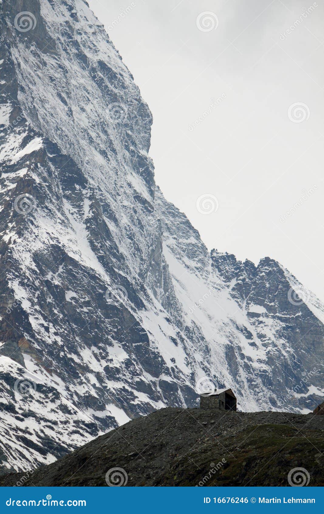 Single House in Front of Mountain Stock Photo - Image of matterhorn ...