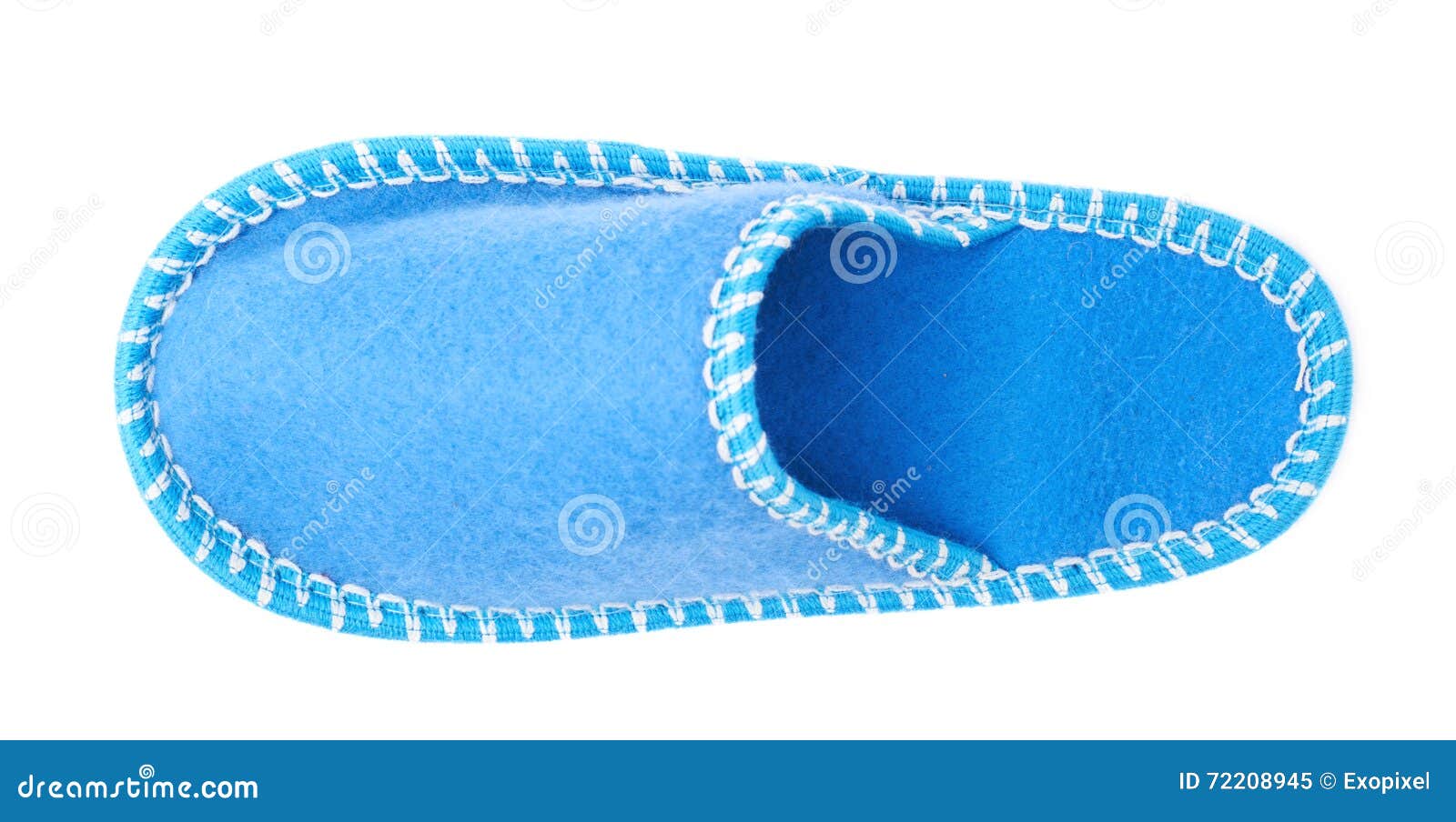 Single House Slipper Isolated Over White Background Stock Image - Image ...