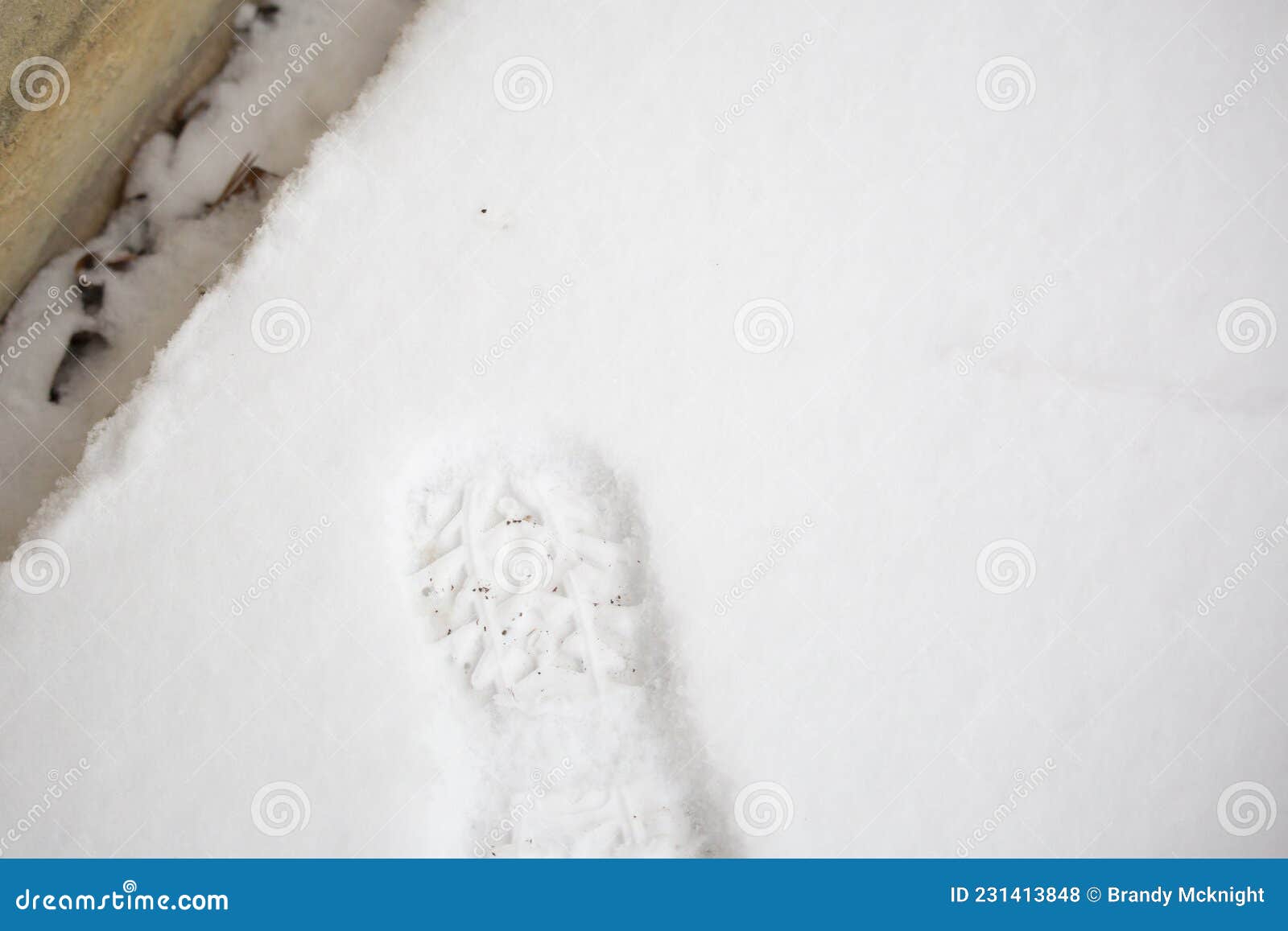 Single Human Footprint in the Snow Stock Photo - Image of beauty ...