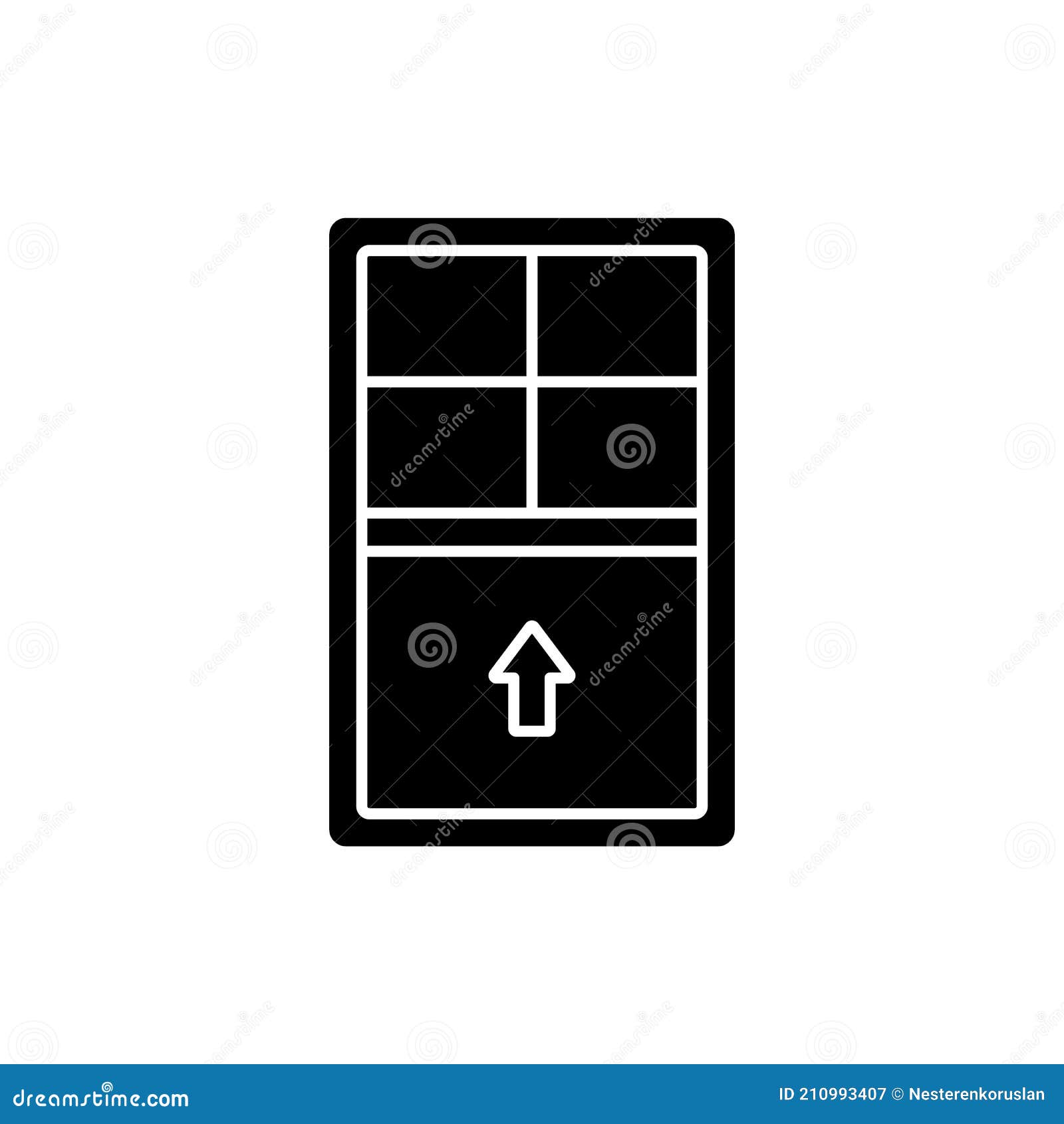 Single-hung Windows Black Glyph Icon Stock Vector - Illustration of ...