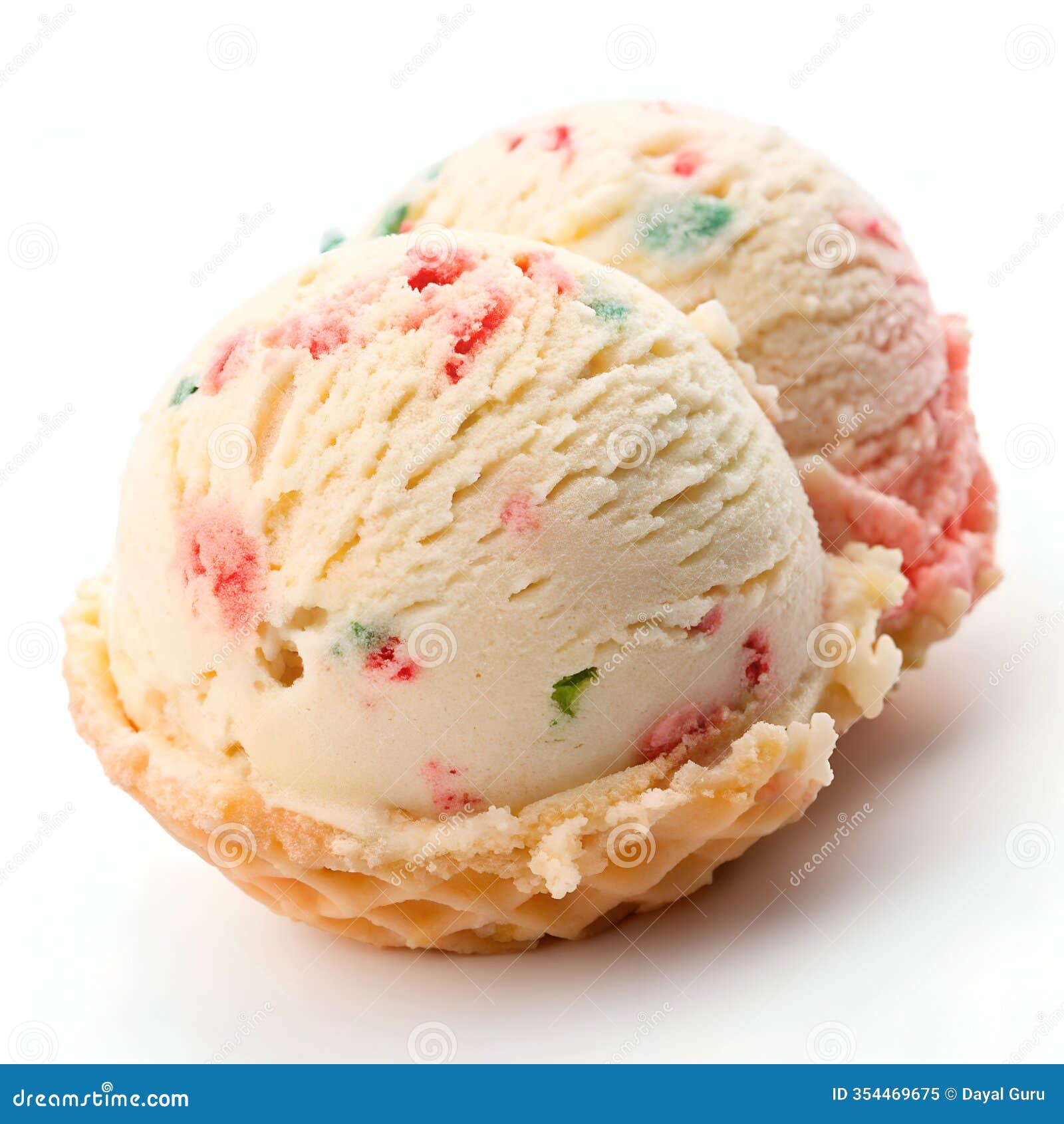 Single Ice Cream Scoop on White Background Stock Illustration ...