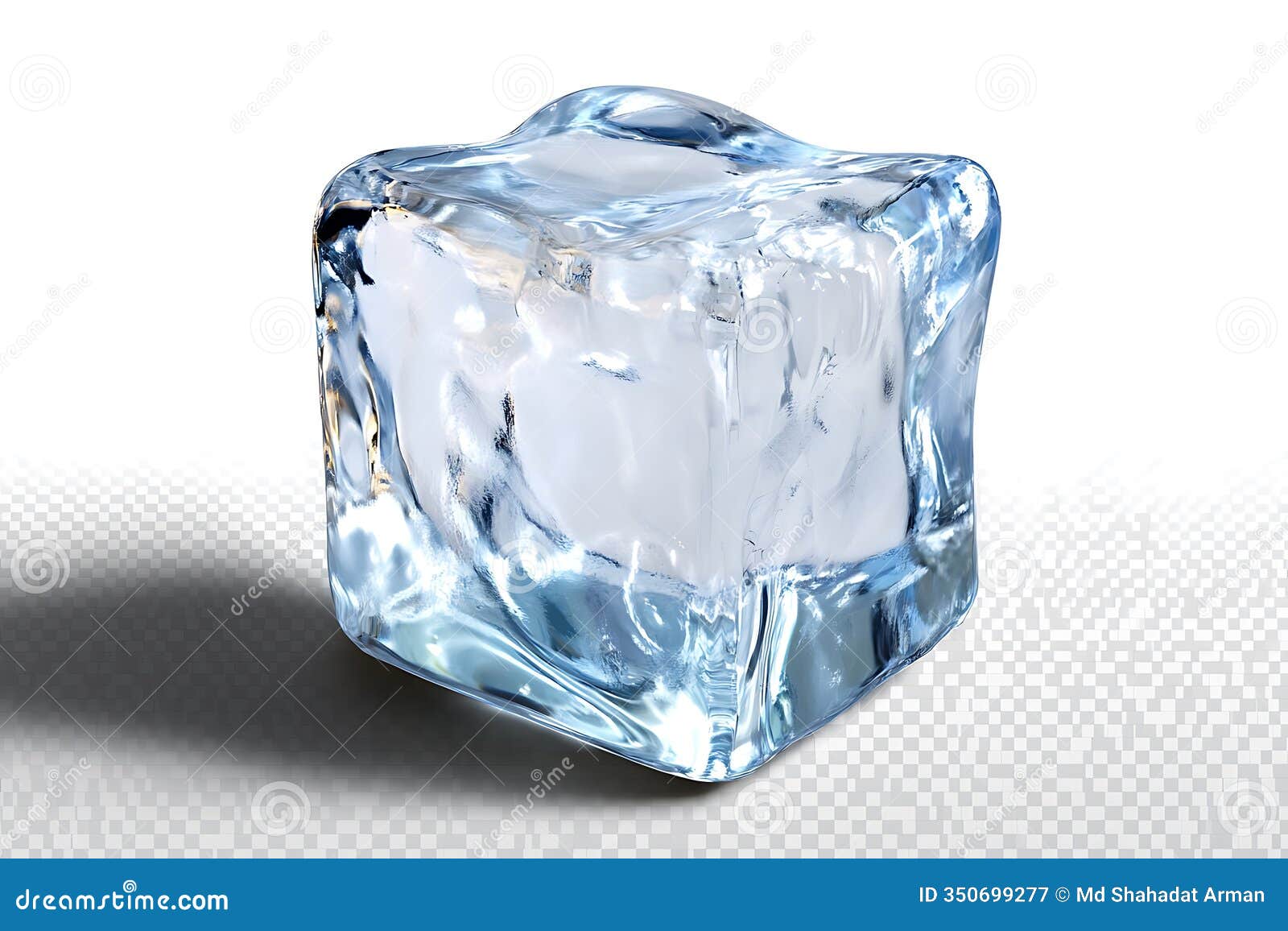 Single Ice Cube Isolated on White Background Stock Illustration ...