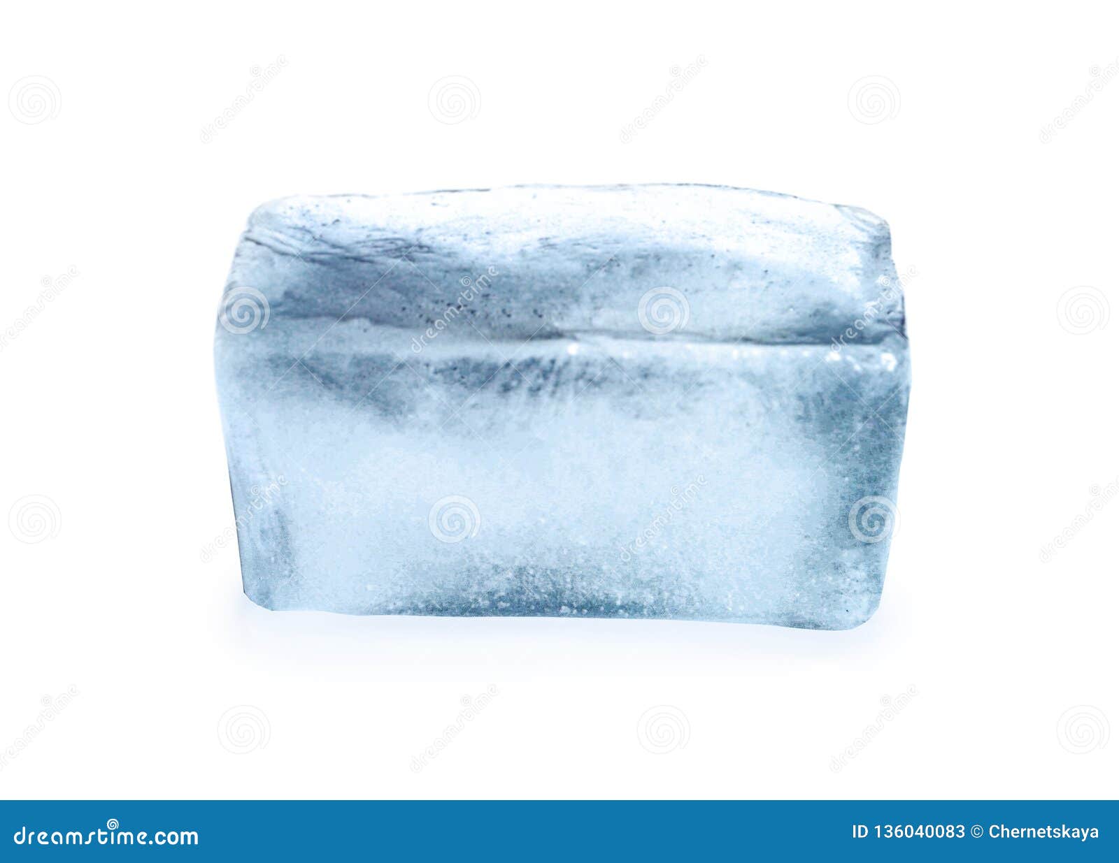 Single Ice Cube on White Background. Stock Image - Image of clear ...