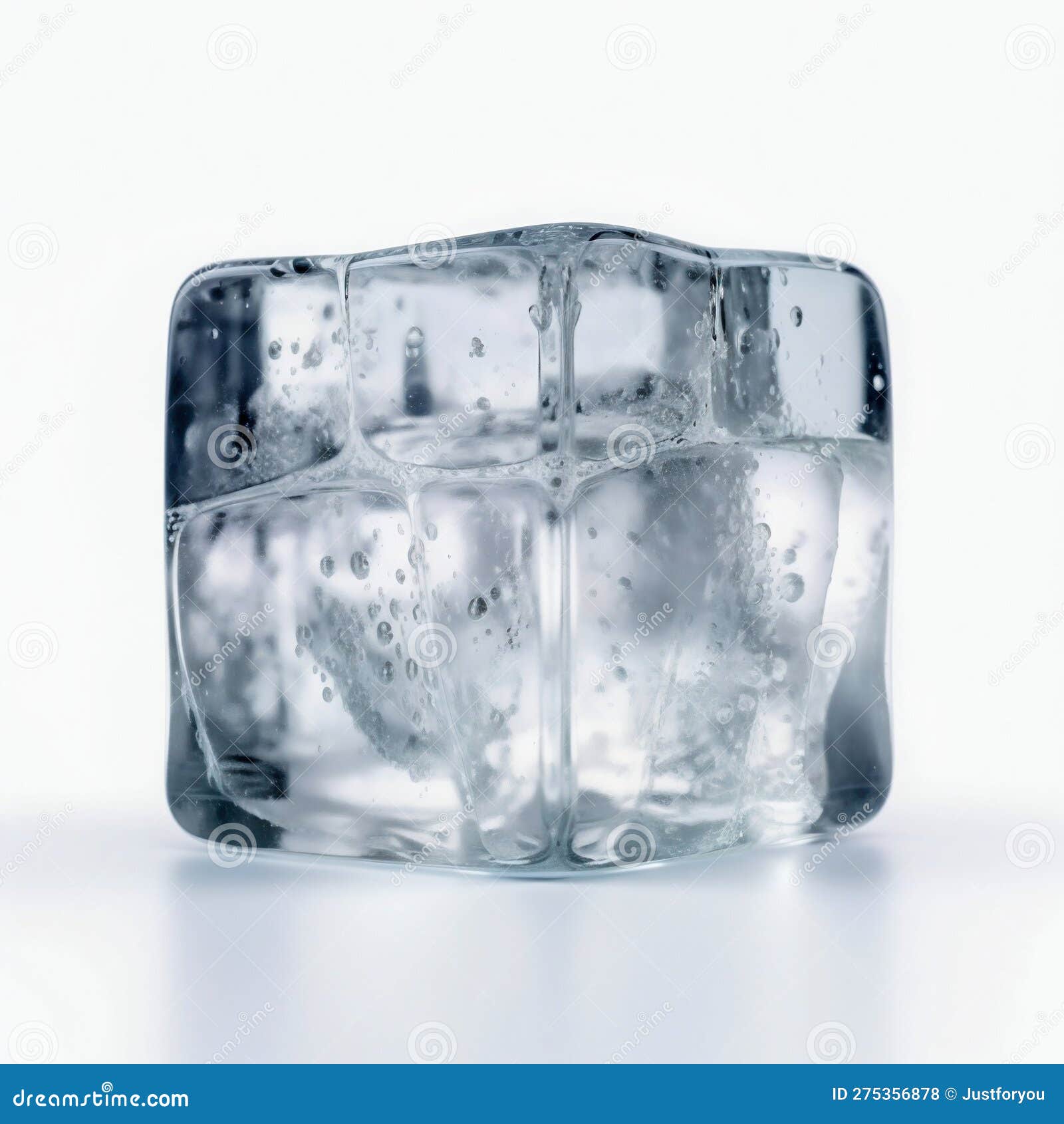 Single Ice Cube on White Background. Generative Ai Stock Illustration ...