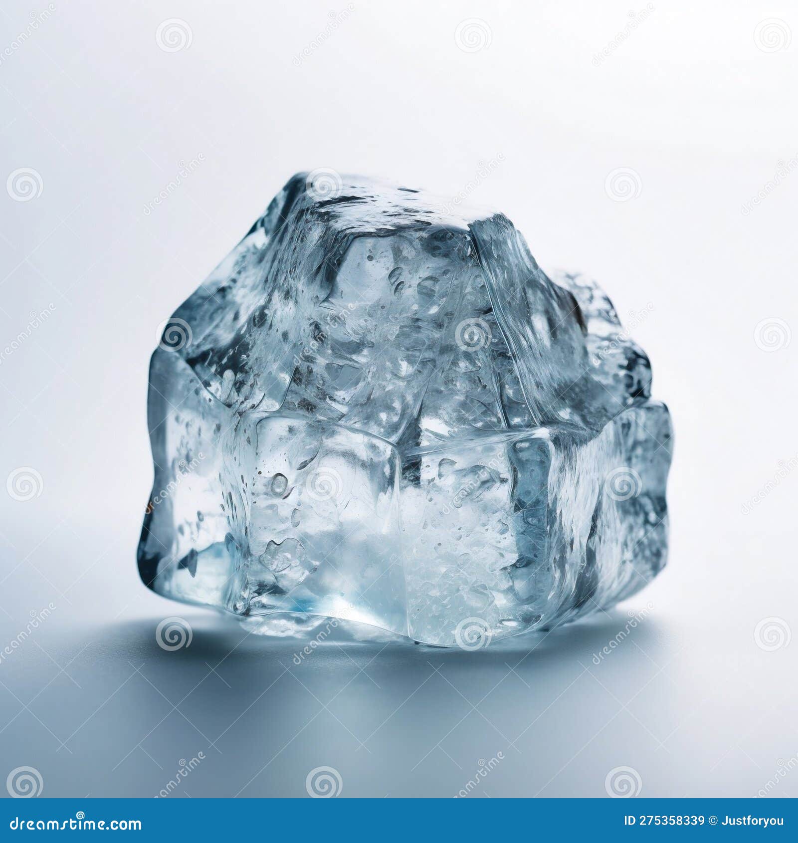 Single Ice Cube on White Background. Generative Ai Stock Illustration ...
