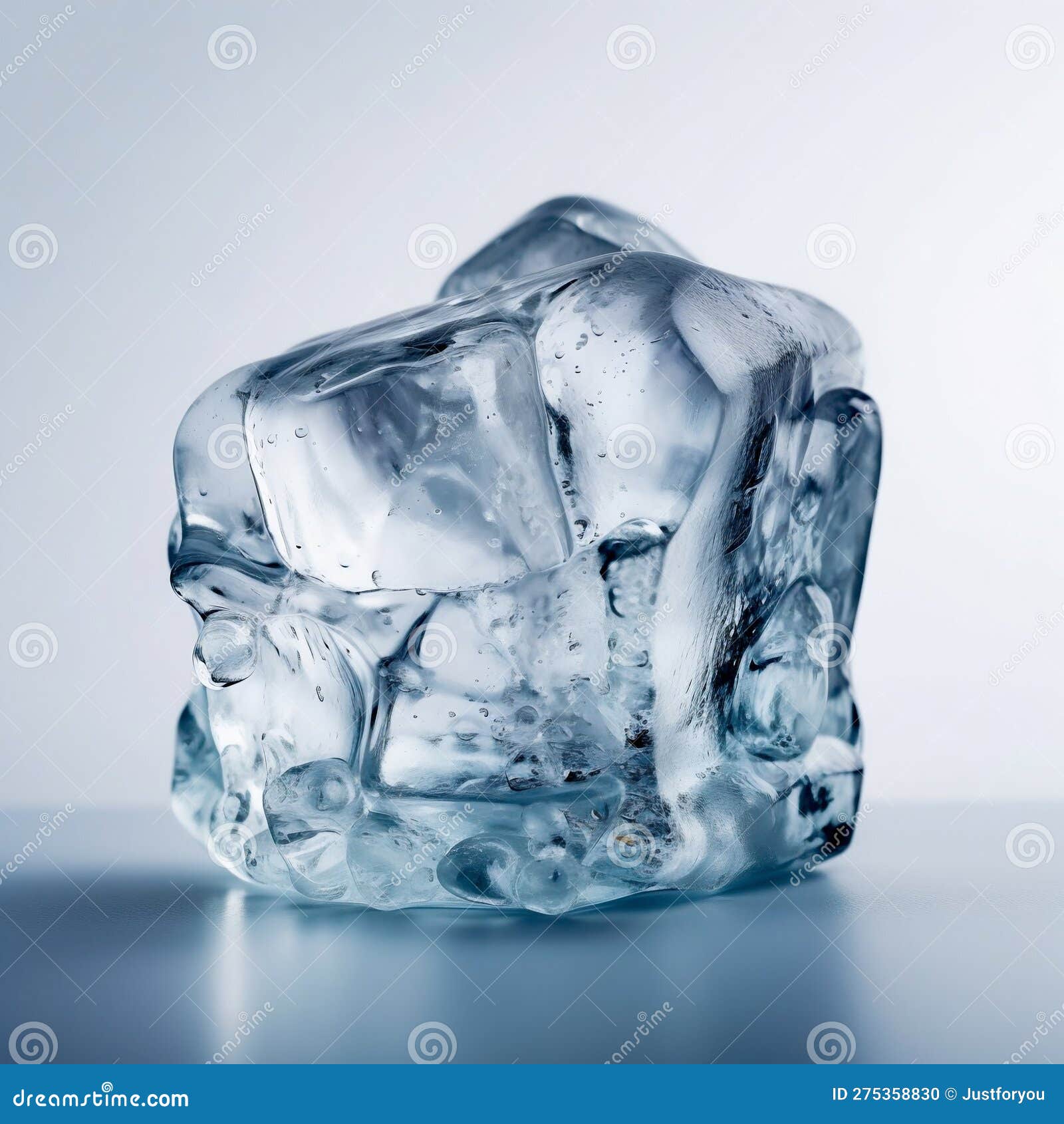 Single Ice Cube on White Background. Generative Ai Stock Illustration ...