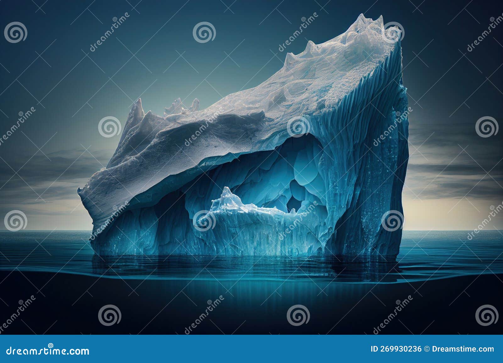 A Single Iceberg. Melting Glaciers, Global Warming Stock Illustration ...