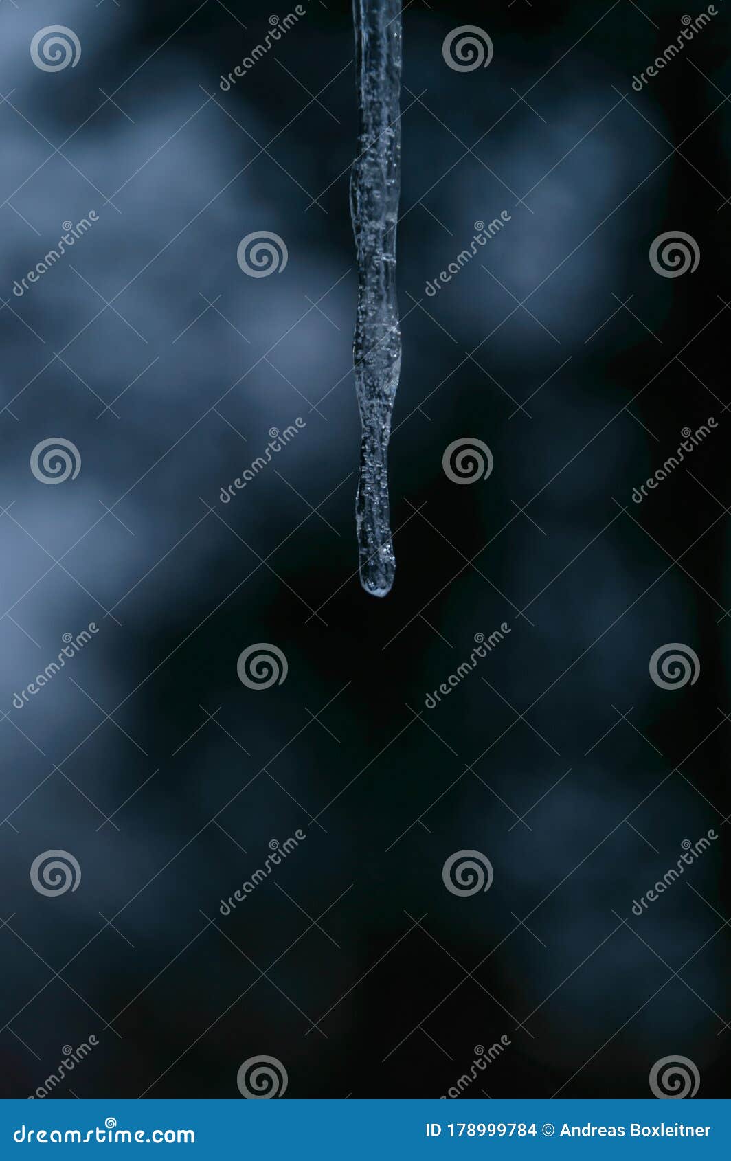 Single Icicle with Air Bubbles Inside Stock Photo - Image of isolated ...