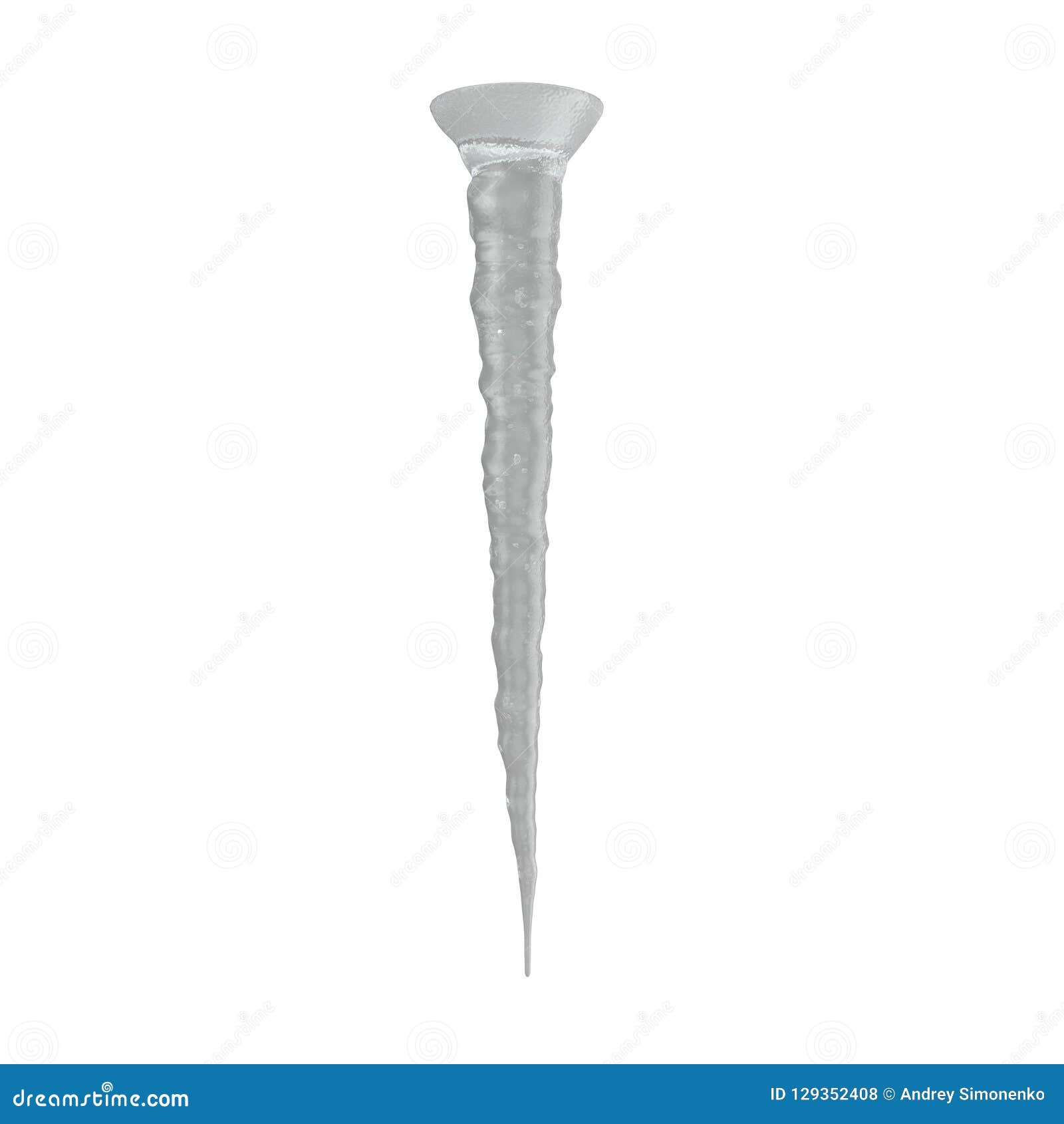 Single Icicle on White Background. 3D Illustration, Isolated Stock ...
