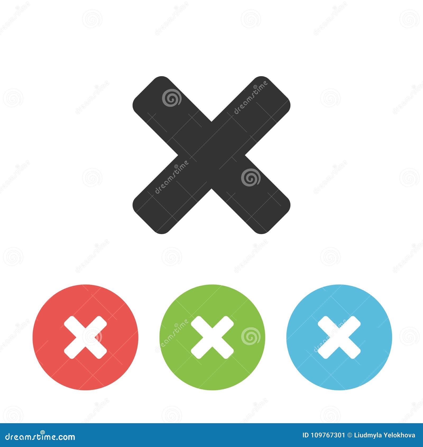 Single Icon of Close Sign with Rounded Corners Stock Illustration ...