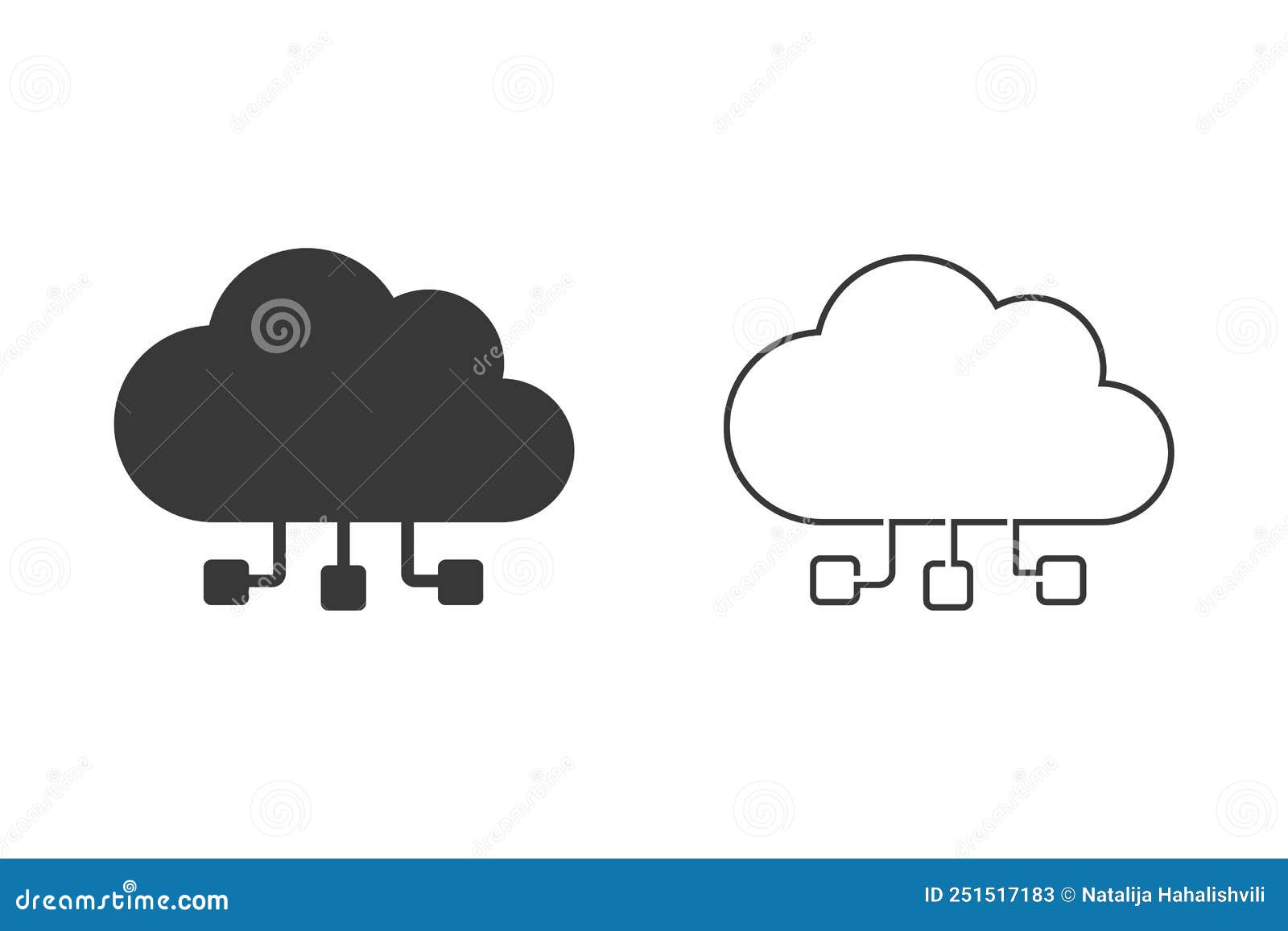 Single Icon Set of a Cloud Computing. Vector Illustration Stock Vector ...