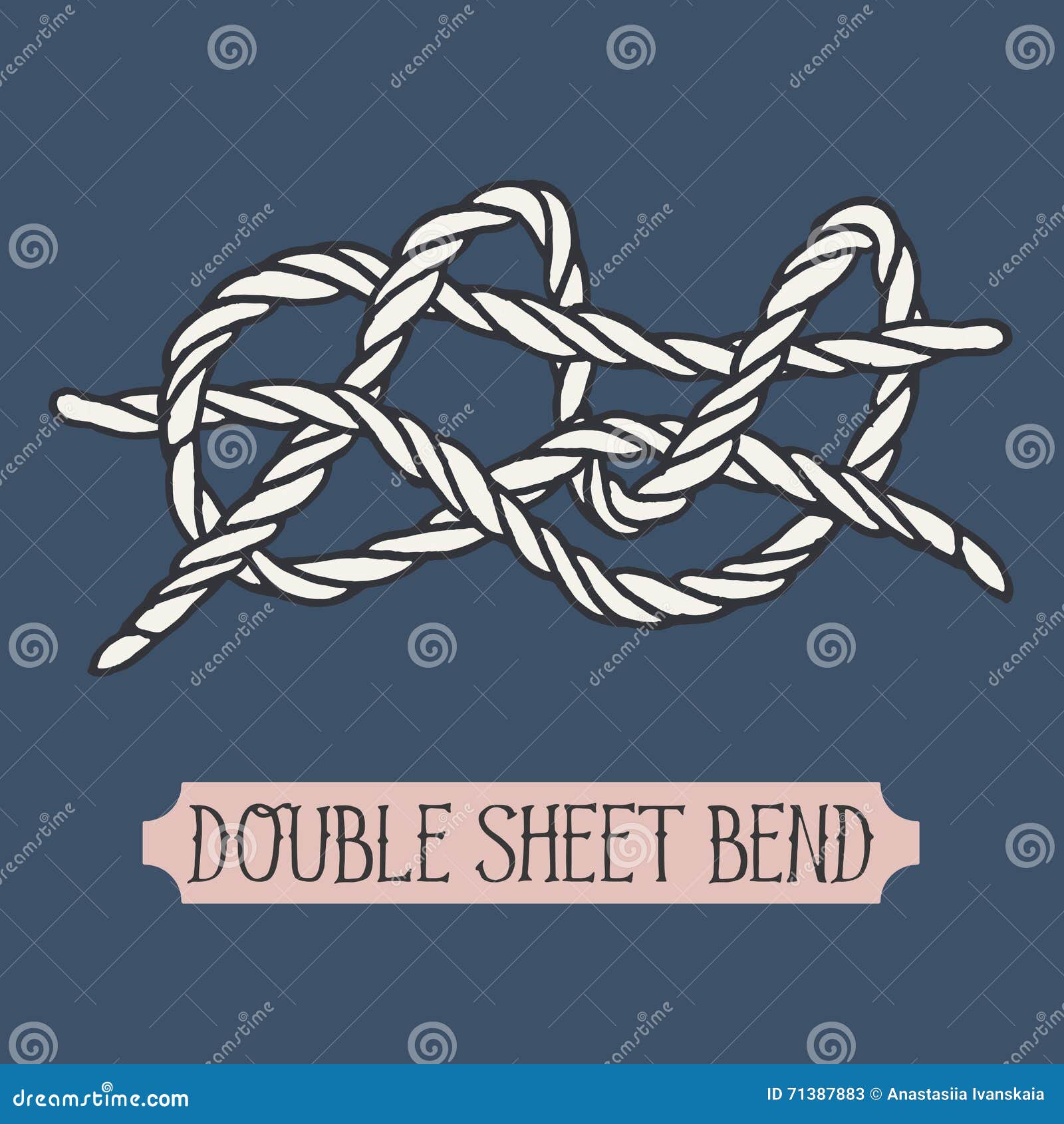 Sheet Bend, Vintage Illustration Cartoon Vector | CartoonDealer.com ... Sheet Bend, Vintage Illustration Cartoon Vector | CartoonDealer.com ...