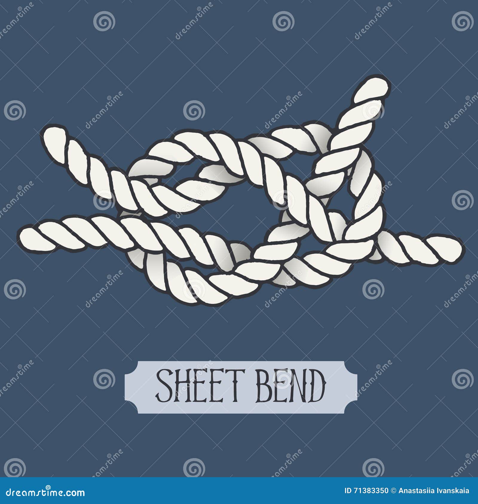 Sheet Bend, Vintage Illustration Cartoon Vector | CartoonDealer.com ... Sheet Bend, Vintage Illustration Cartoon Vector | CartoonDealer.com ...