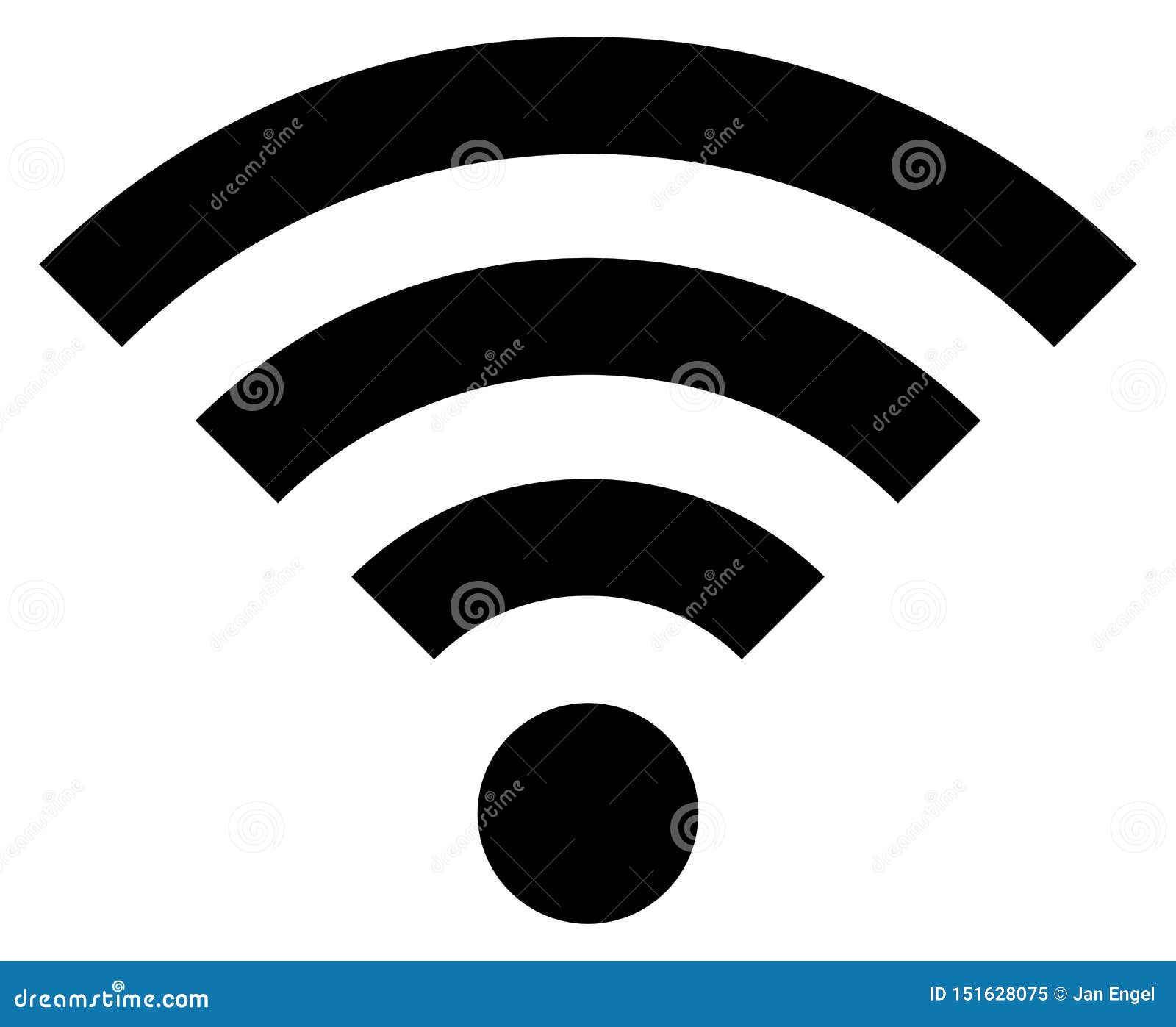 Single Isolated Black Icon Wi-Fi Stock Vector - Illustration of network ...