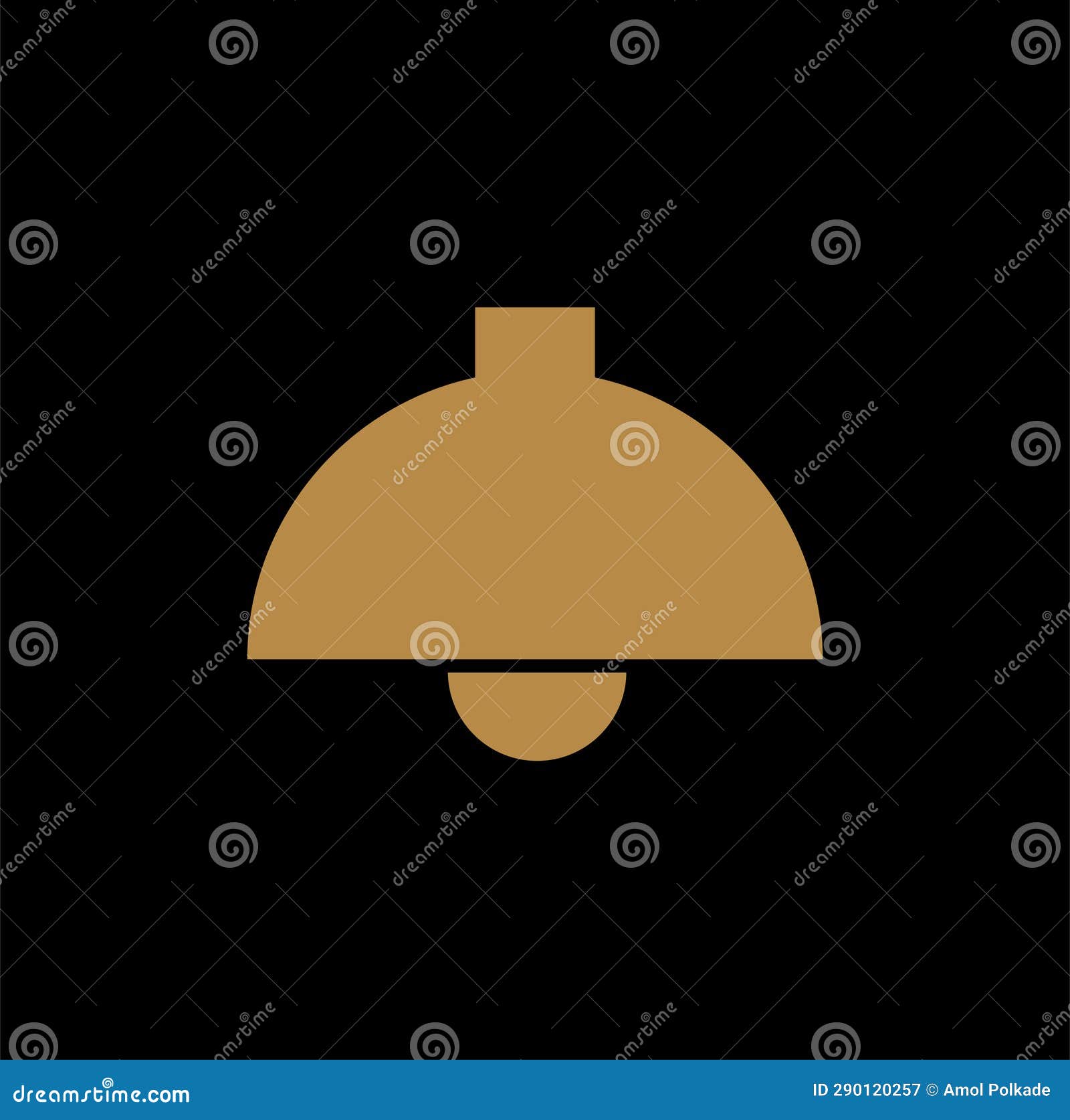 A Single Isolated Golden Hanging Light Vector Icon Stock Vector ...