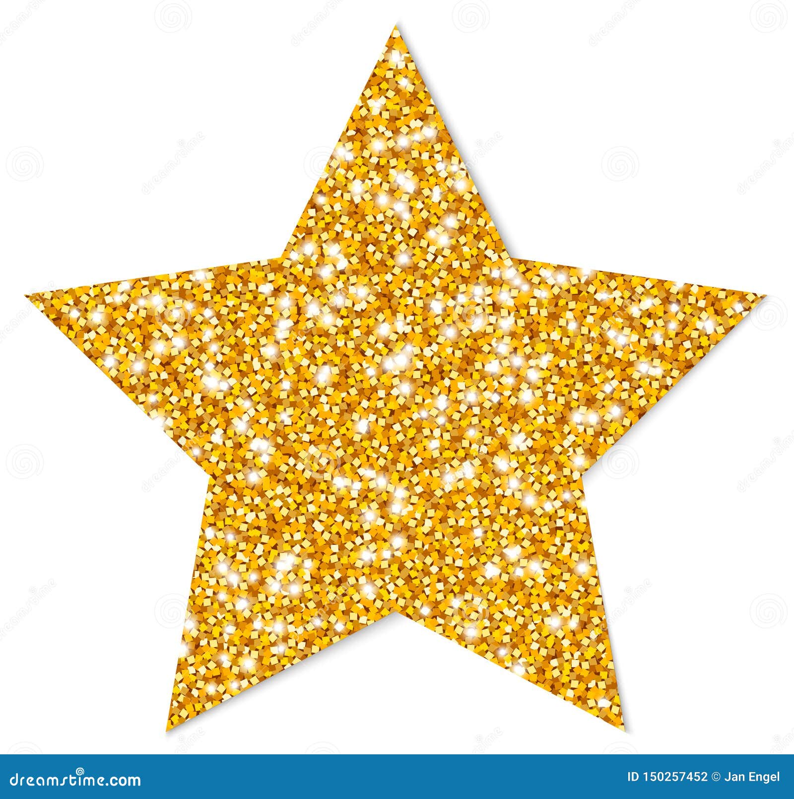 Single Isolated Golden Star Sparkling with Shadow Stock Vector ...