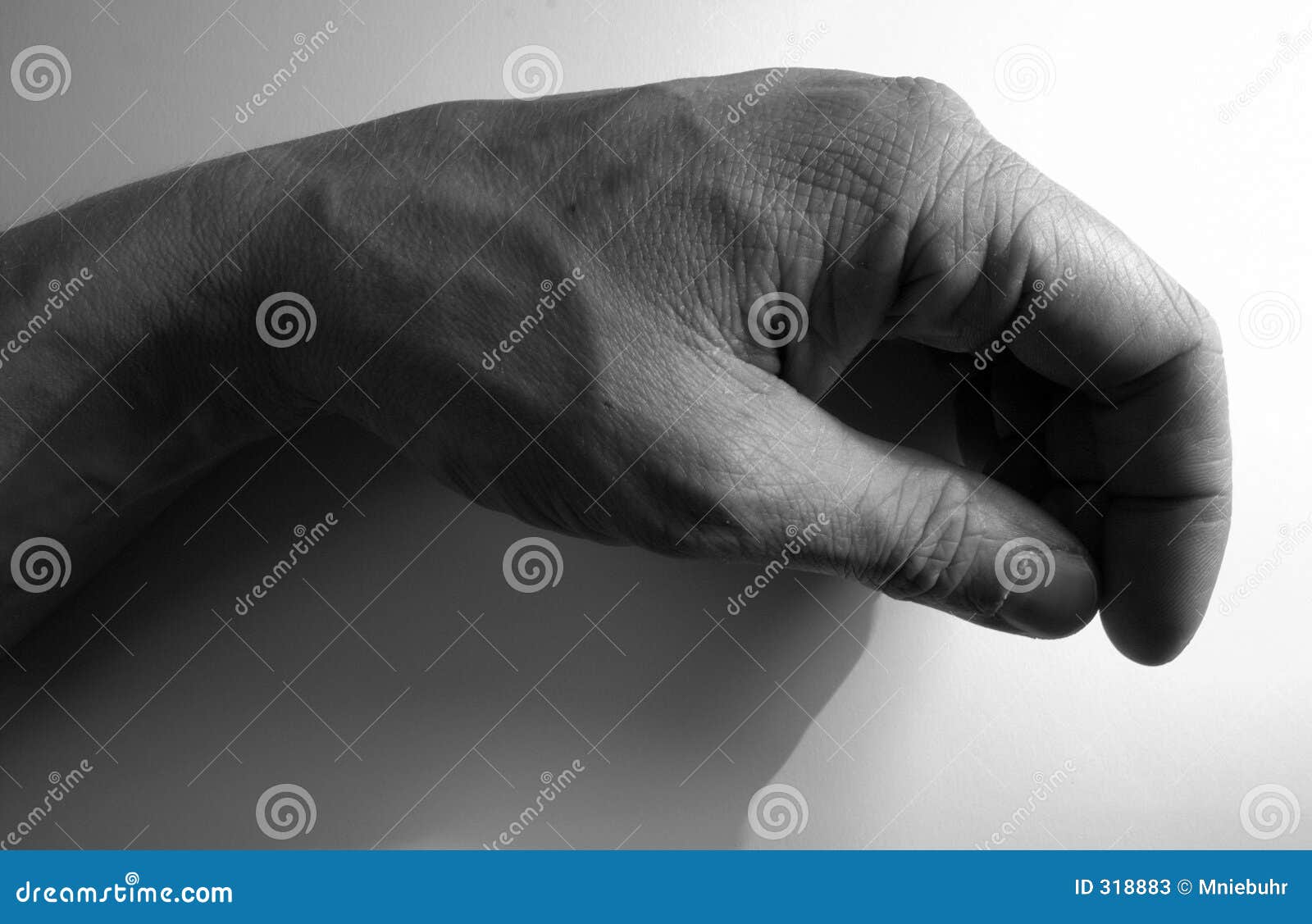 Single Isolated Human Hand with Dramatic Shadow Stock Image - Image of ...