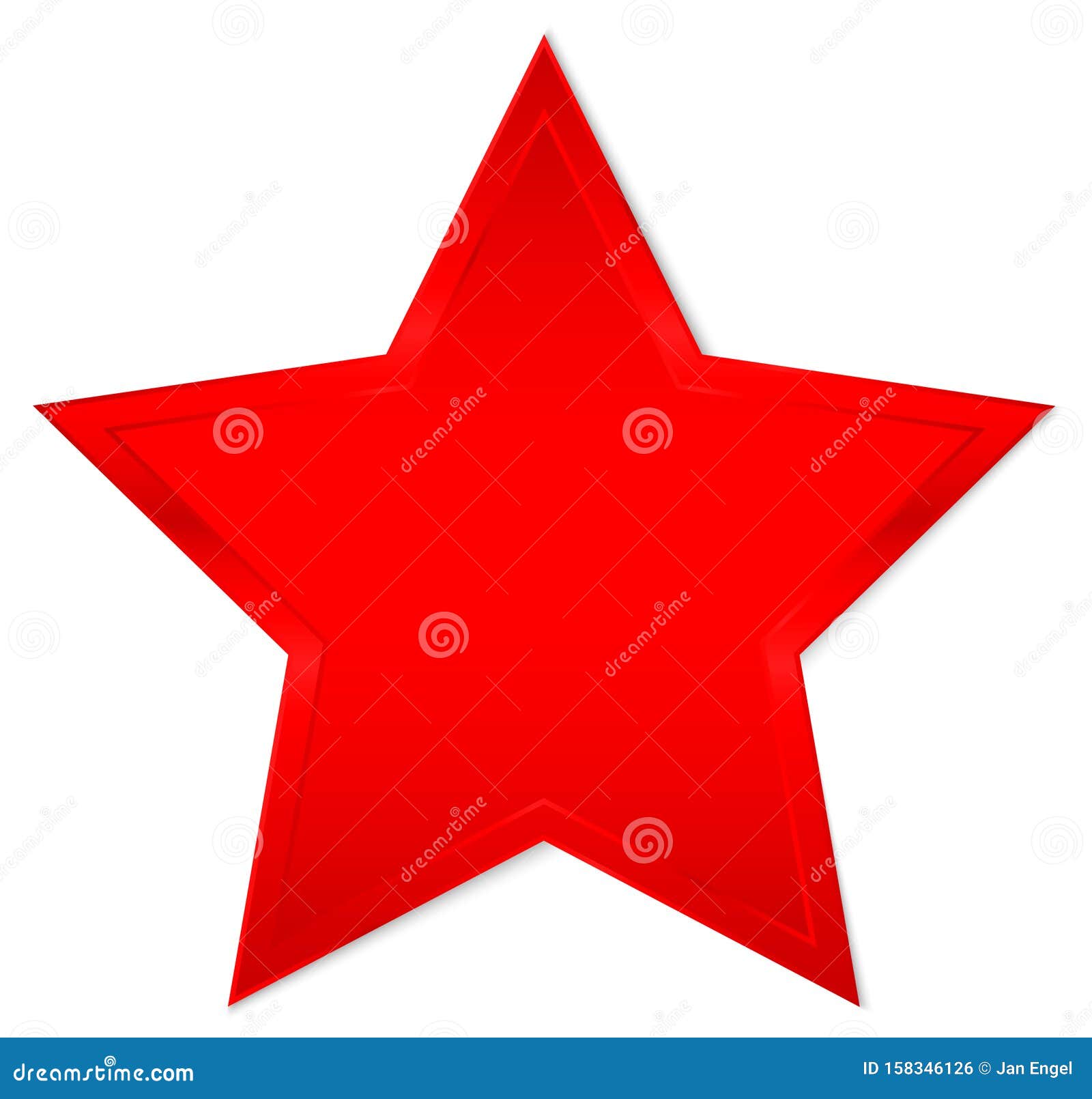 Single Isolated Red Shining Star with Shadow Stock Vector ...